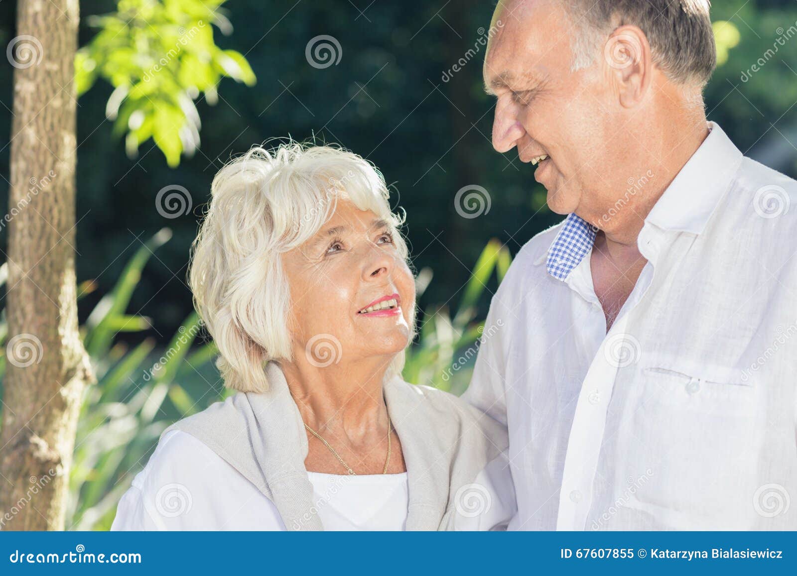 Elder couple being in love stock image. Image of portrait - 67607855