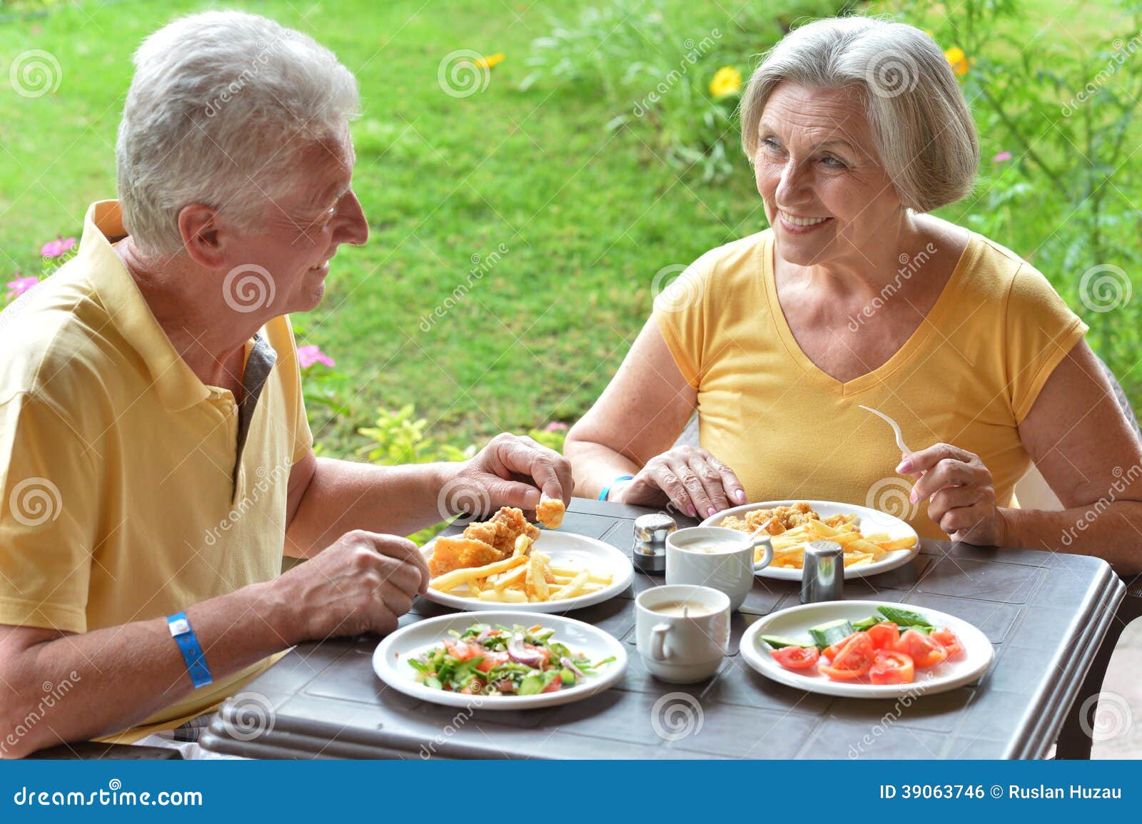 Elder Couple Eating Breakfast Stock Photo - Image of husband, breakfast ...