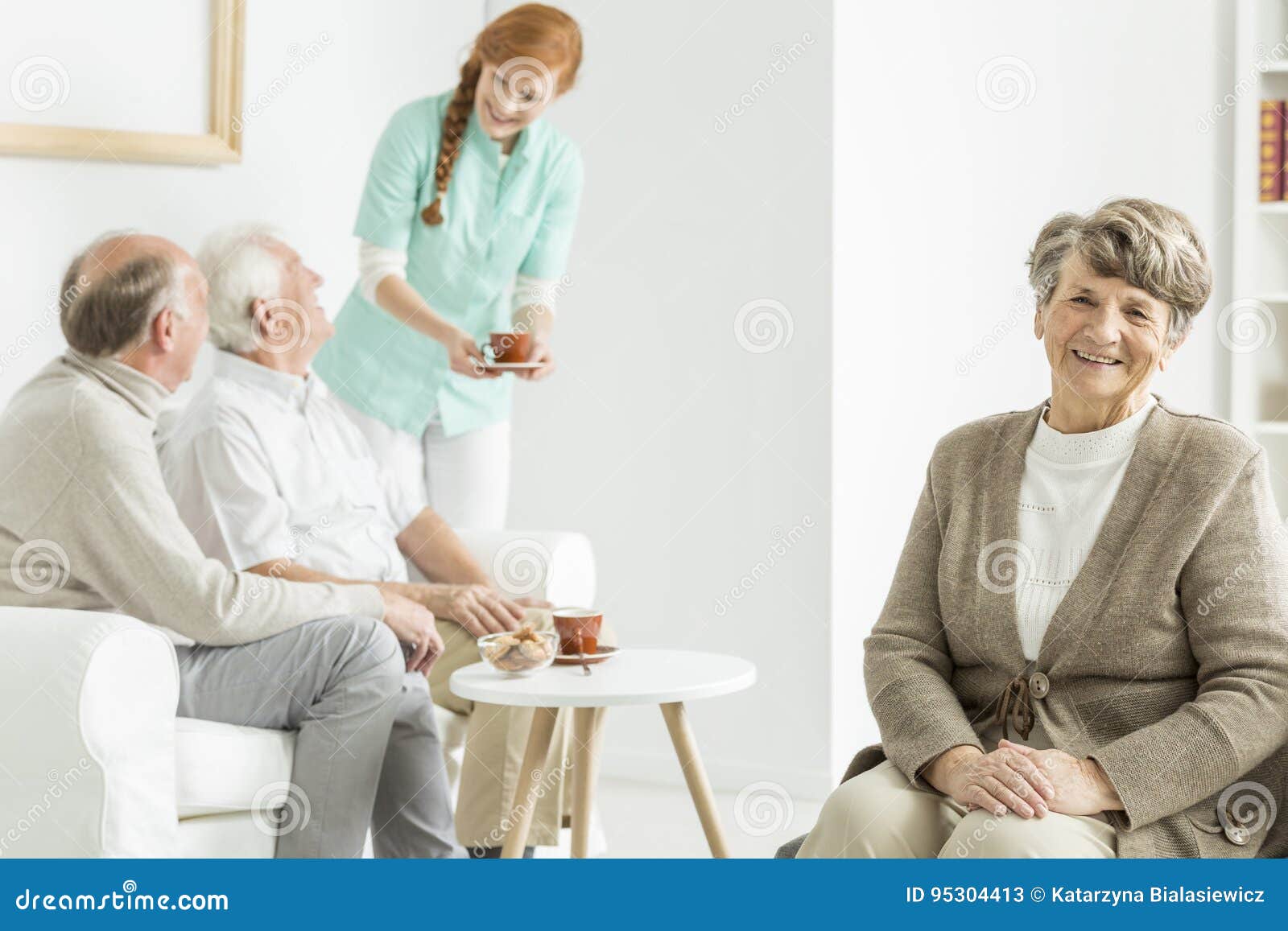 Elder Lady at Senior`s House Stock Image - Image of care, lady: 95304413