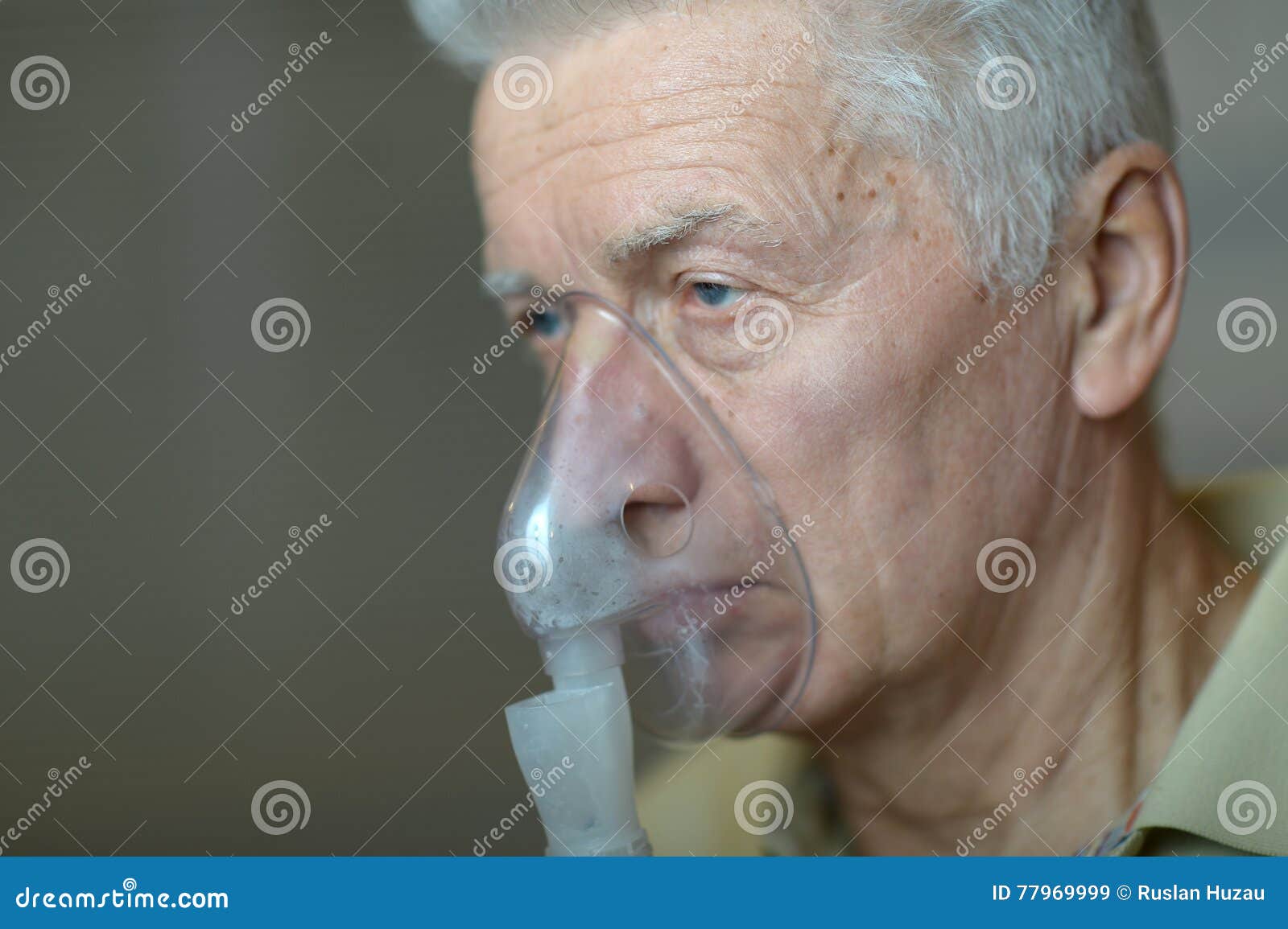 Elder Man Making Inhalation Stock Image - Image of medicament, elder ...