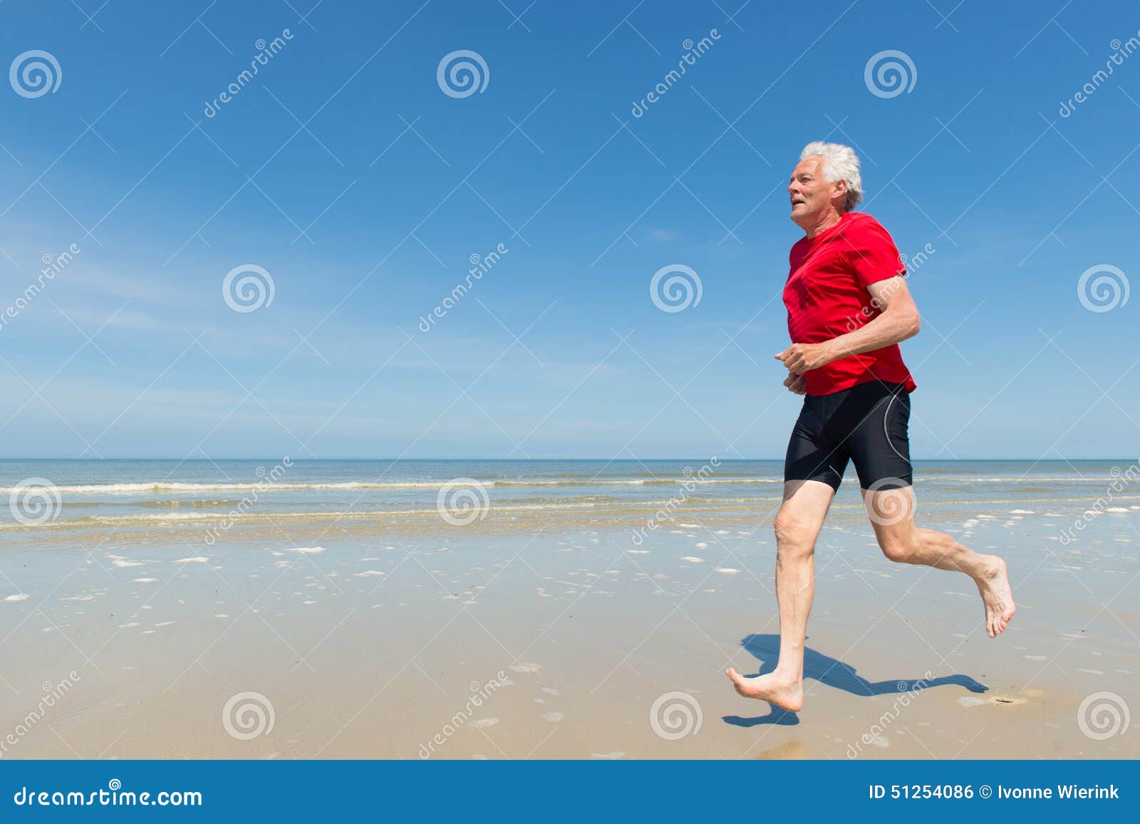 Elder Man Running at the Beach Stock Photo - Image of difficult, dutch ...