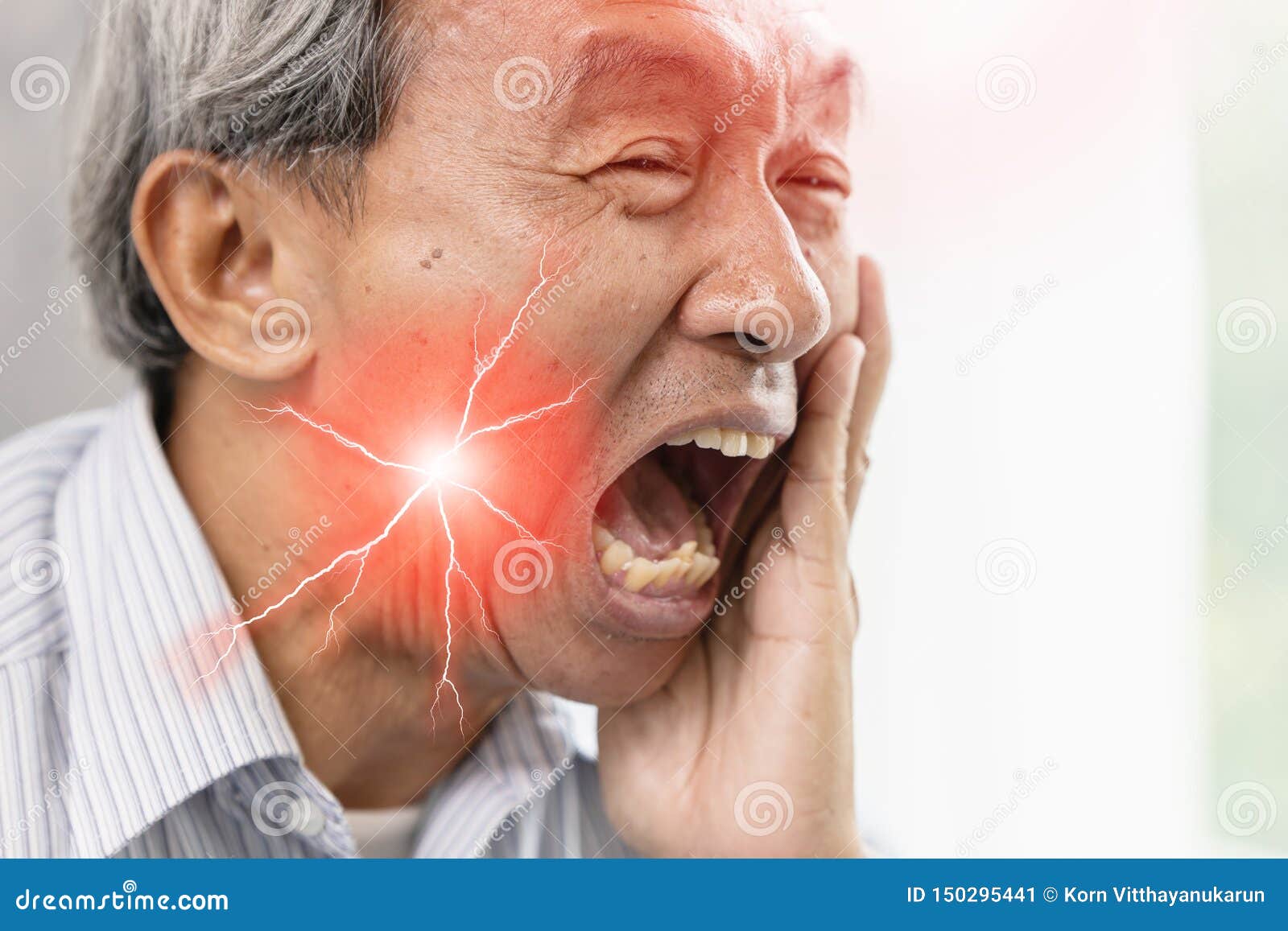 Elder Man with Severe Toothache Stock Image - Image of mouth, concept ...