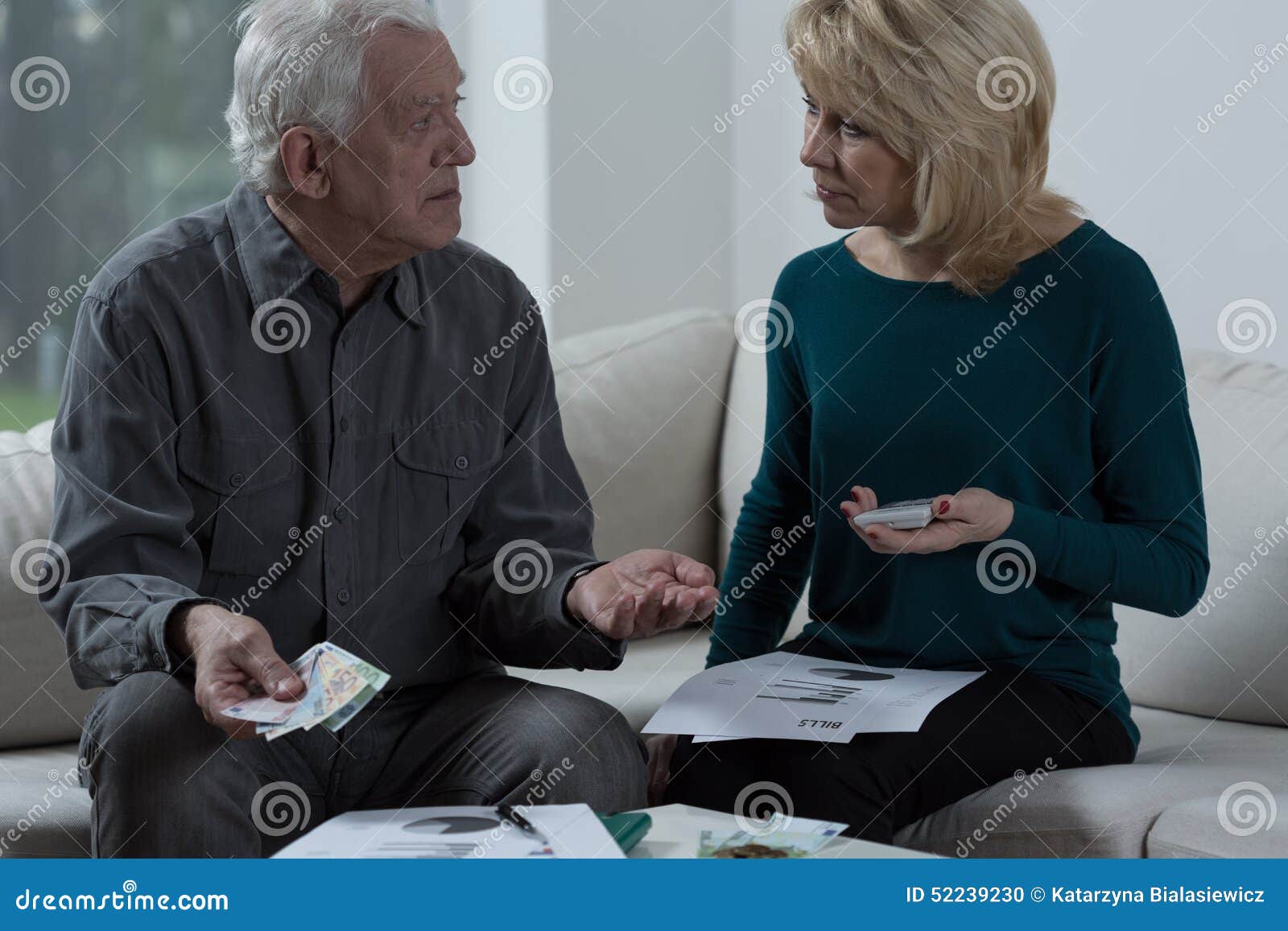Elder Marriage Having Financial Problems Stock Photo - Image of ...