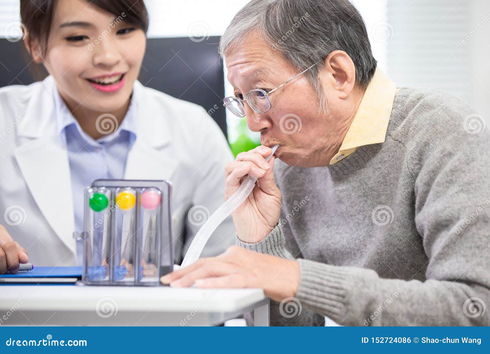 Triflow Incentive Spirometer For Inhalation Exercise Lung. Royalty-Free ...