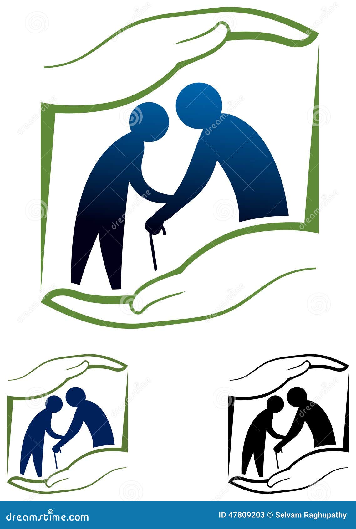 Elder people care stock illustration. Illustration of commitment - 47809203