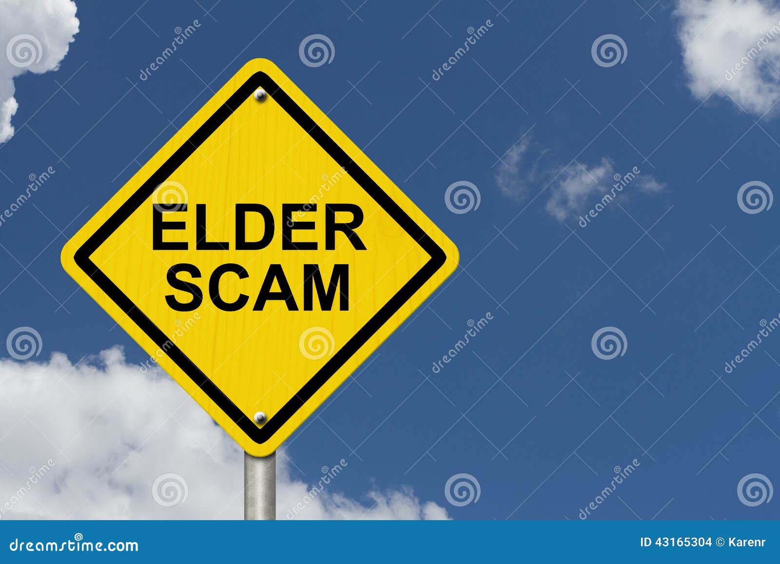 Elder Scam Warning Sign stock photo. Image of sign, concept - 43165304