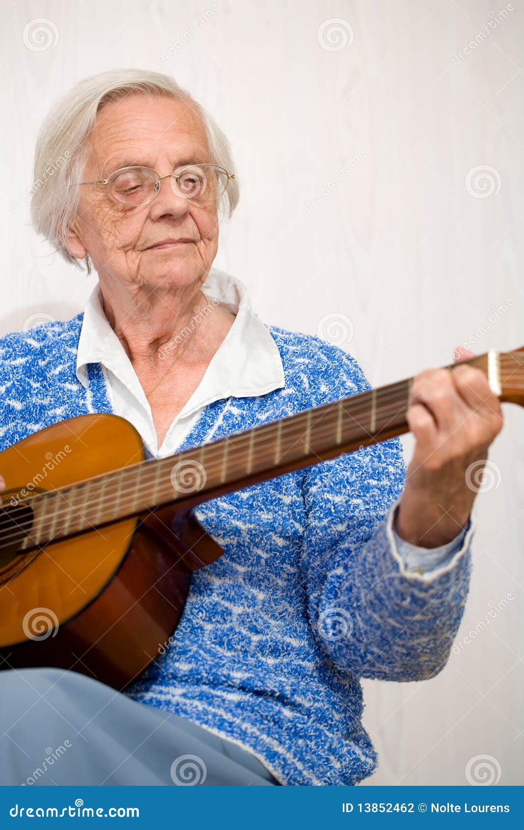 Elder Woman Playing Guitar. Stock Photo - Image of senior, elderly ...
