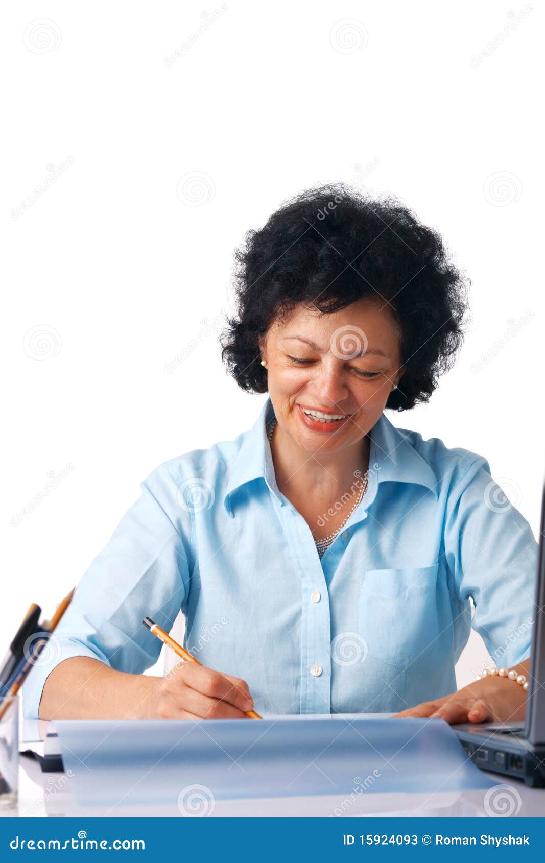 Elder Woman Writing. stock image. Image of businesswoman - 15924093