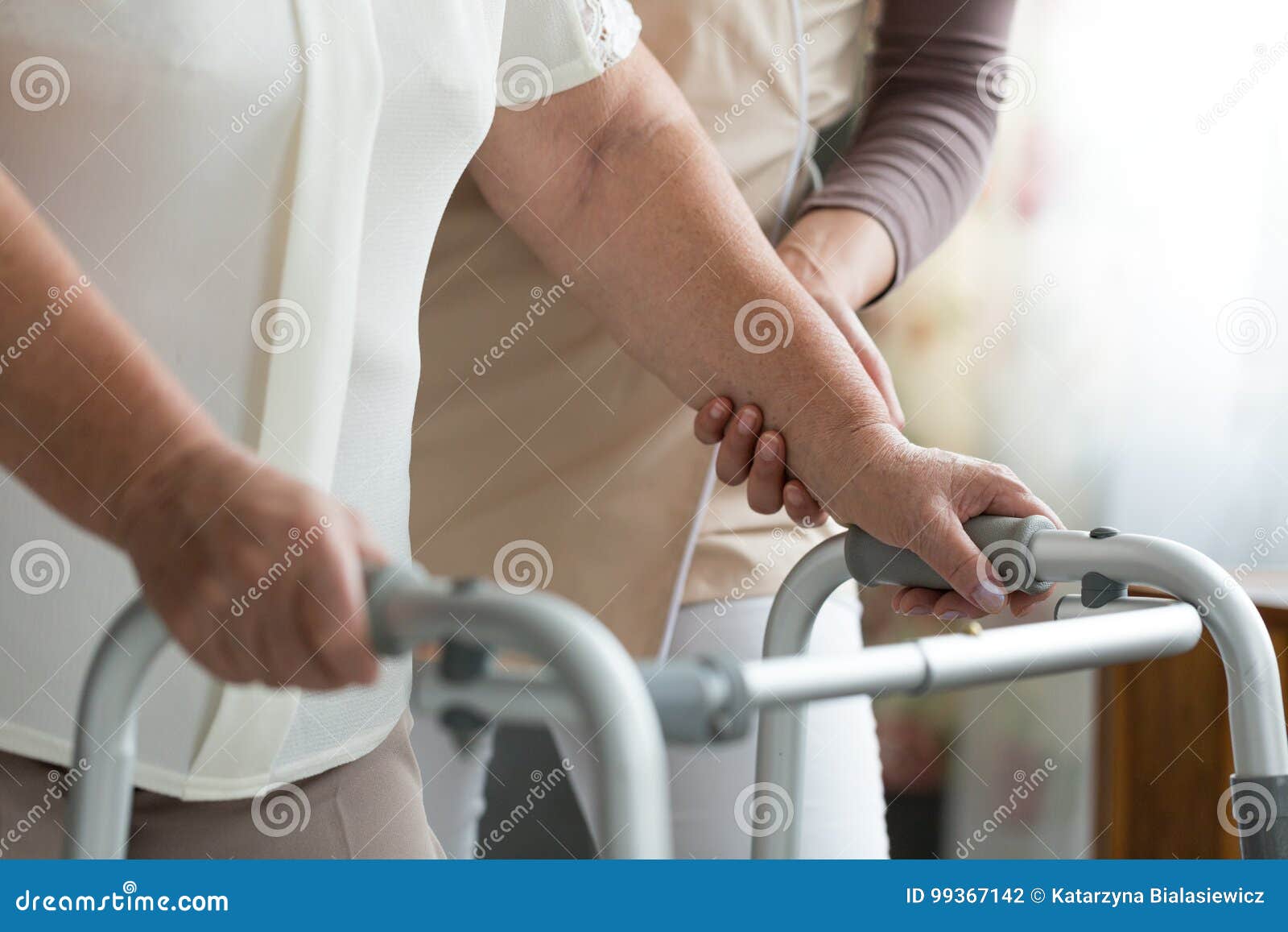 Using Walker during Physiotherapy Stock Photo - Image of help ...