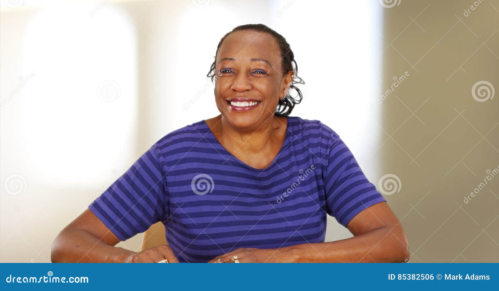 An Elderly Black Woman Smiling at the Camera Stock Photo - Image of ...