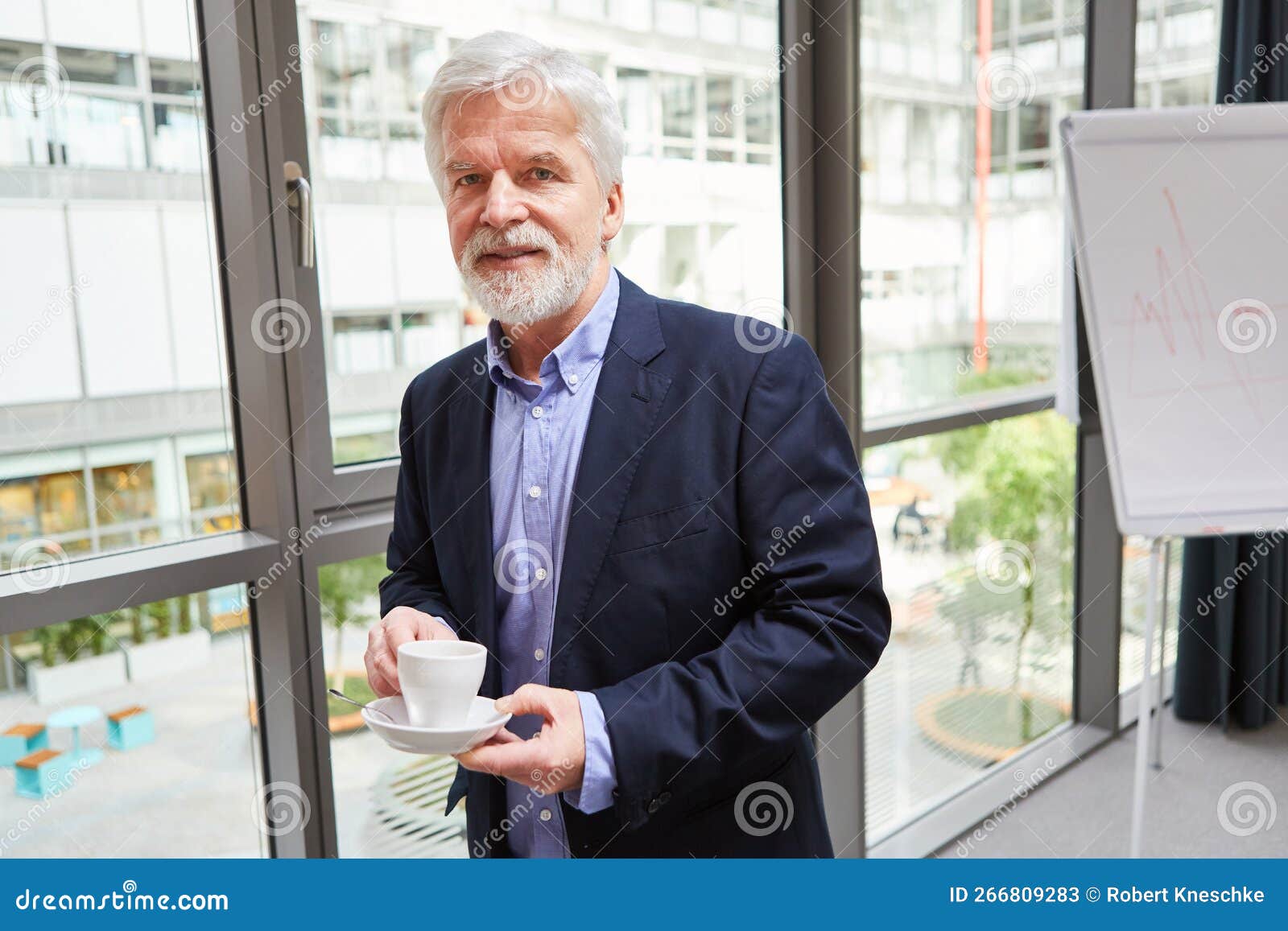 Elderly Business Man Drinking a Cup of Coffee Stock Image - Image of ...