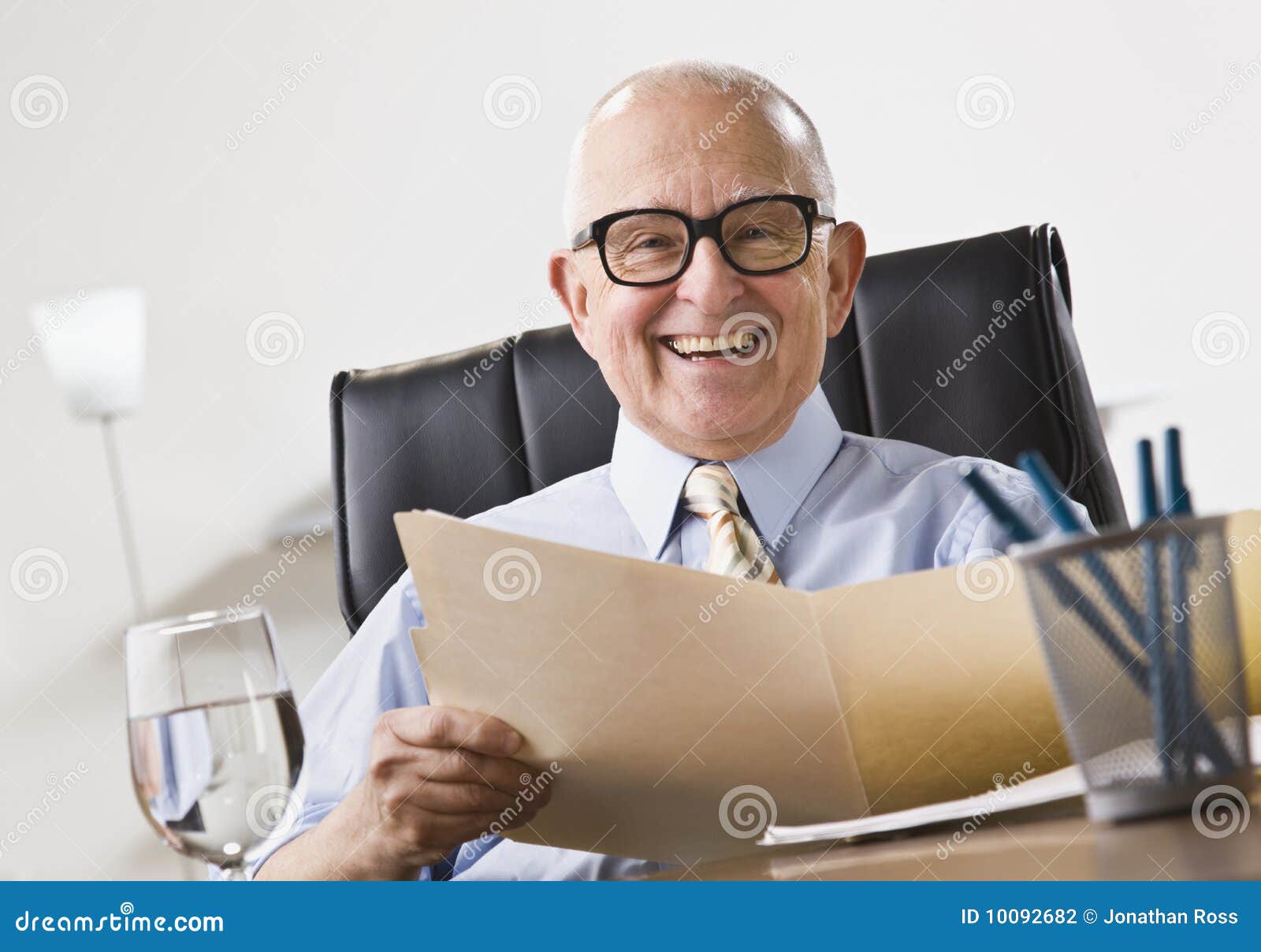 Elderly Business Man Smiling Stock Photo - Image of glasses, formal ...