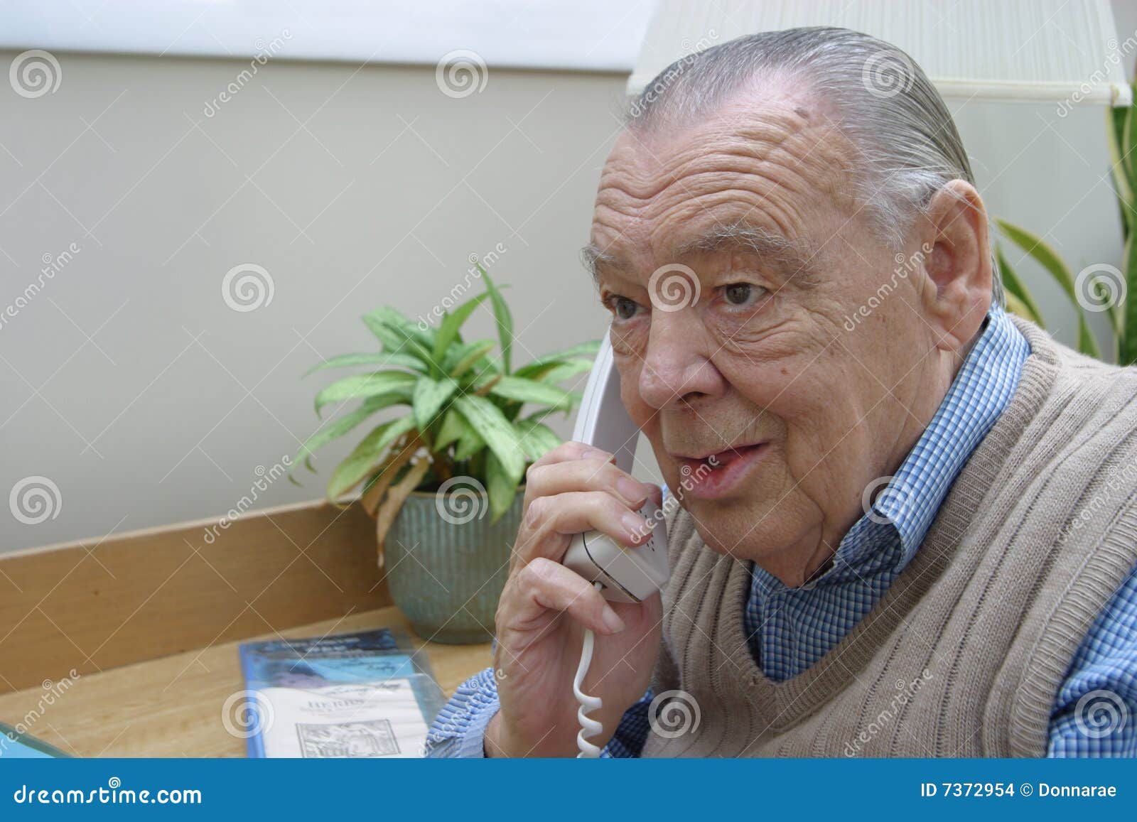 Elderly Businessman on Telephone Stock Photo - Image of office ...