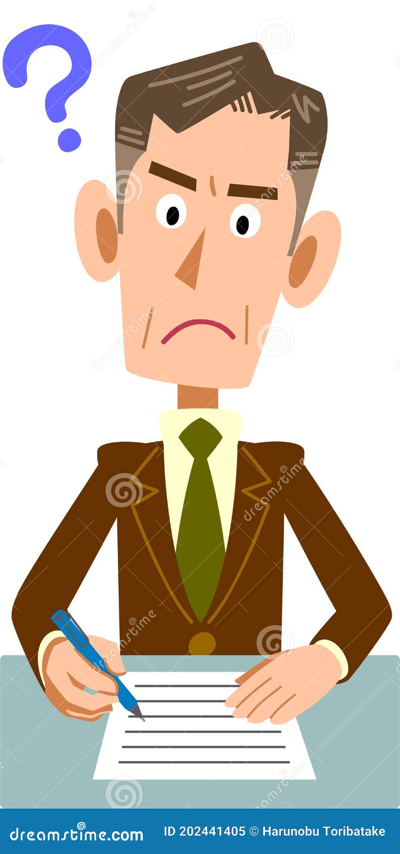 An Elderly Businessman Who Fills Out a Form with a Questionable ...