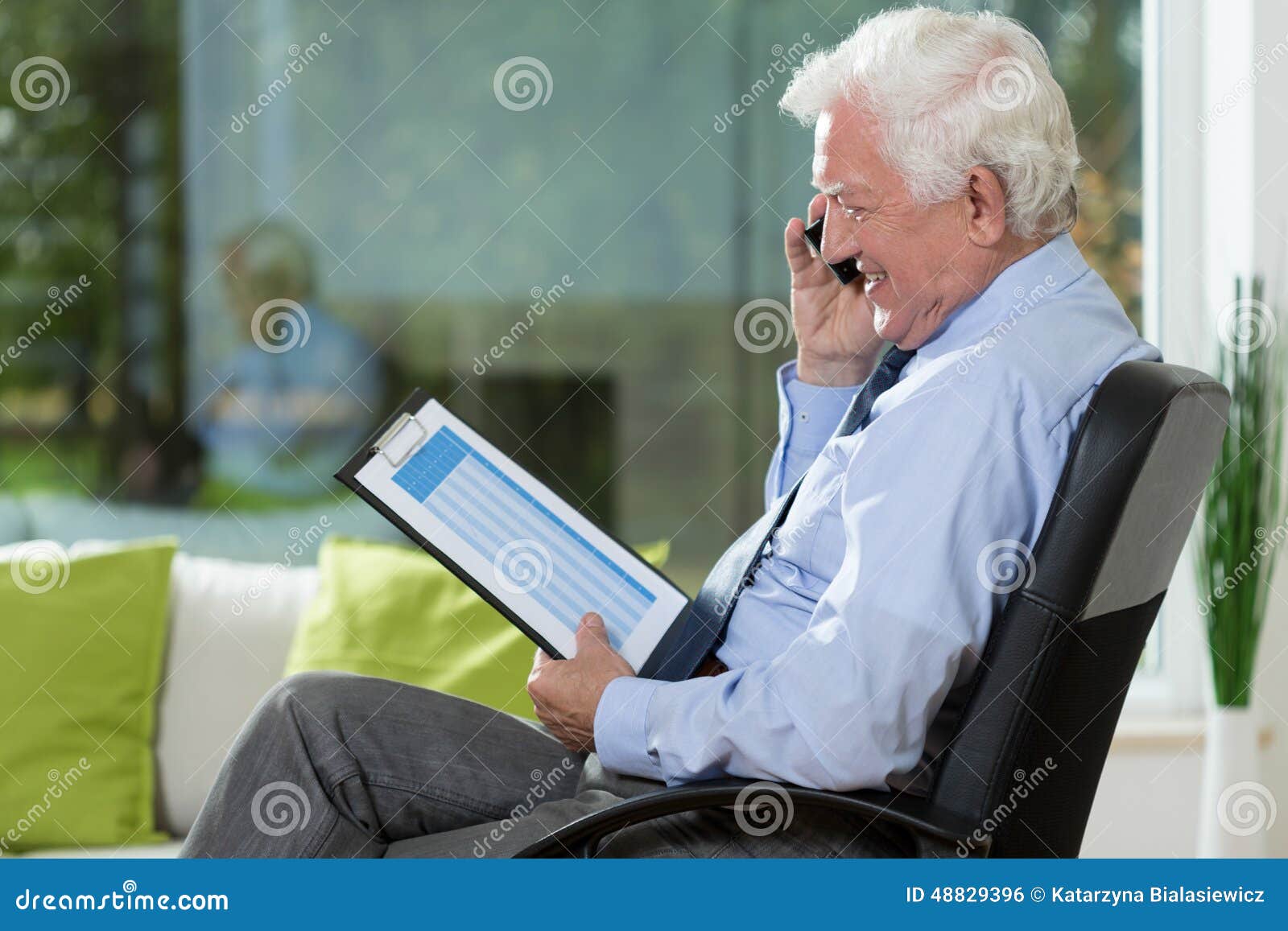 Elderly Businessman Working at Home Stock Photo - Image of aged, lonely ...