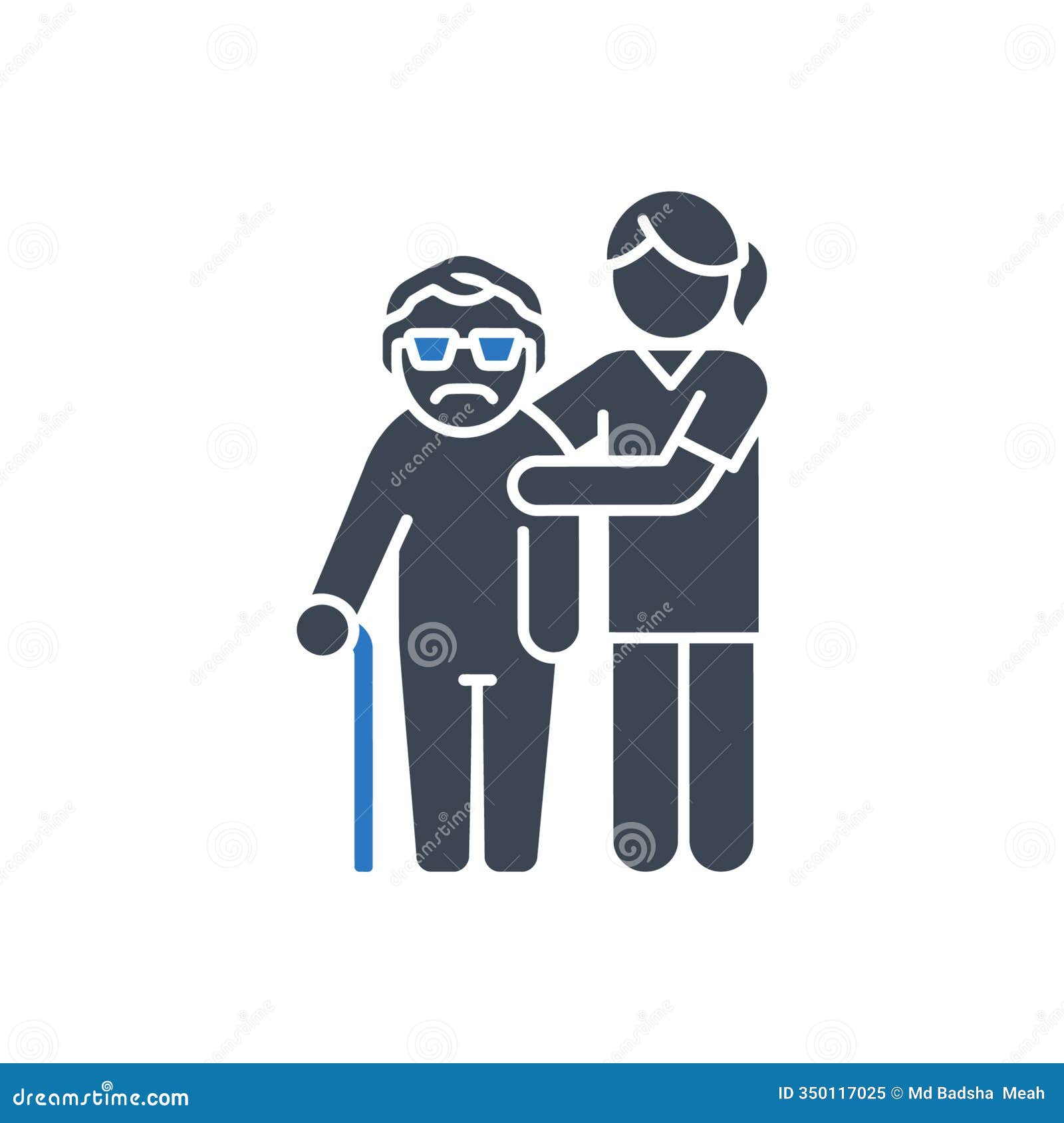 Elderly Care Support Icon stock illustration. Illustration of icon ...