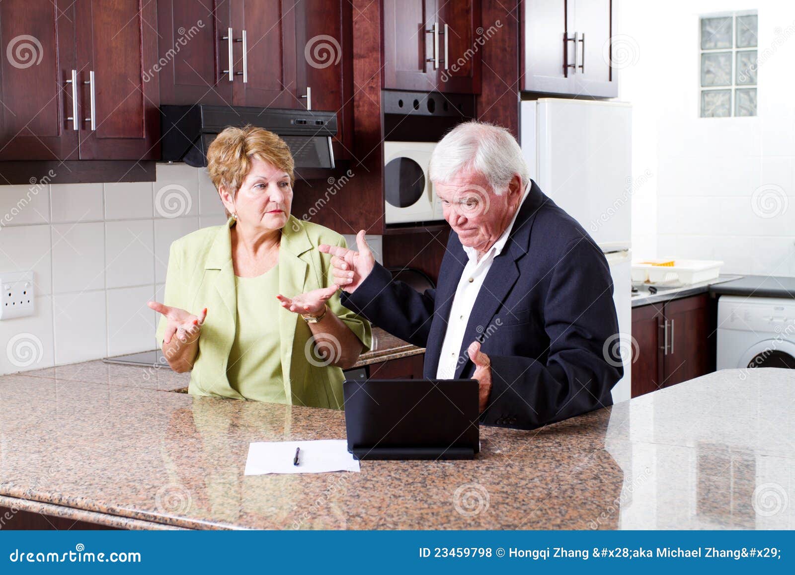 Elderly couple arguing stock photo. Image of home, computer - 23459798