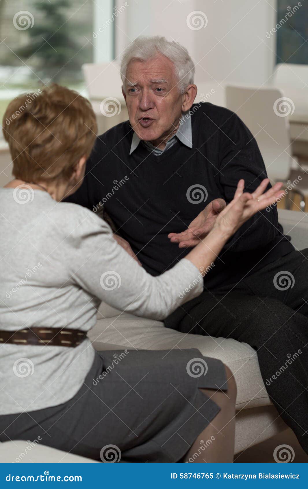 Elderly couple arguing stock image. Image of couple, conflict - 58746765