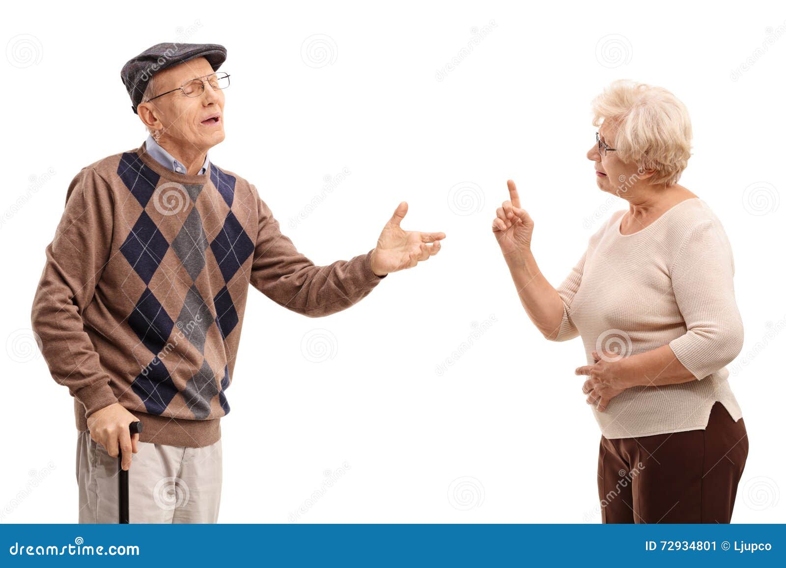 Elderly Couple Arguing with Each Other Stock Image - Image of stubborn ...