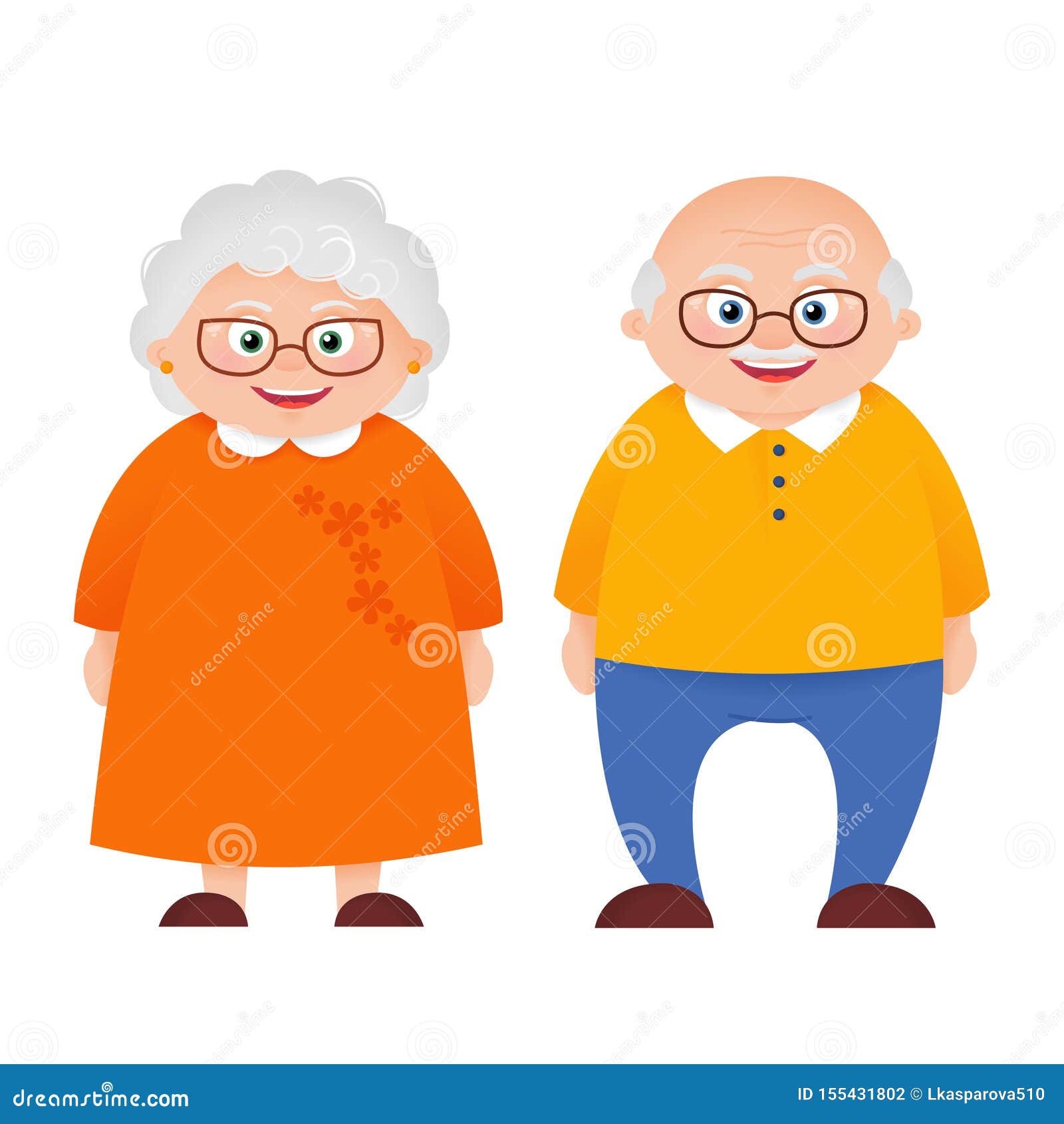 Elderly Couple Grandmother And Grandfather Stock Vector Illustration