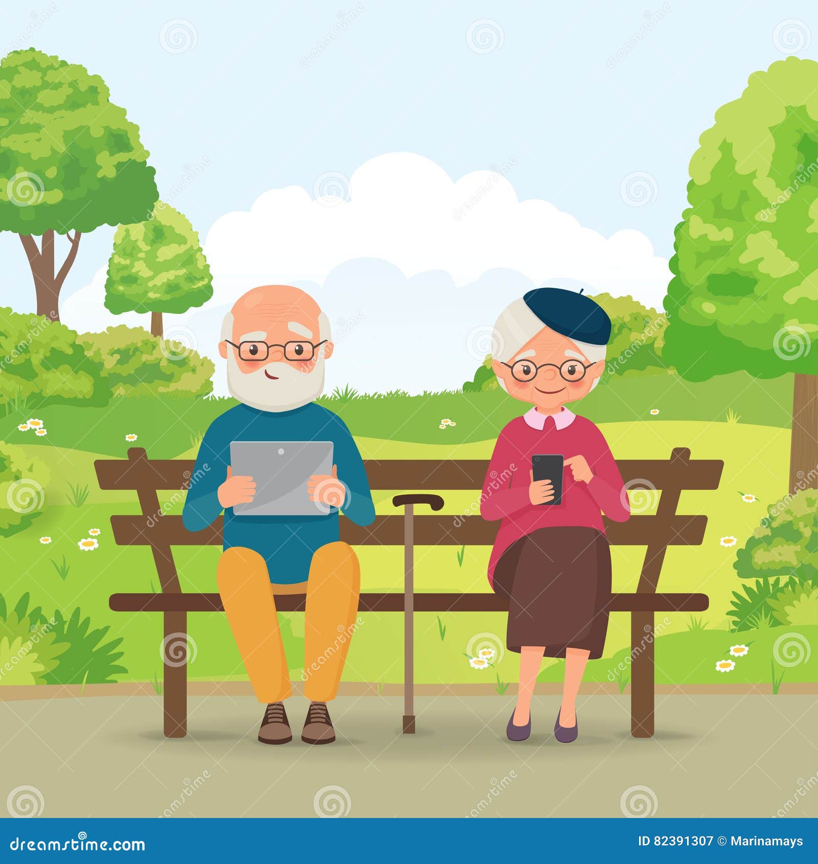 Old Couple Cartoon Clipart