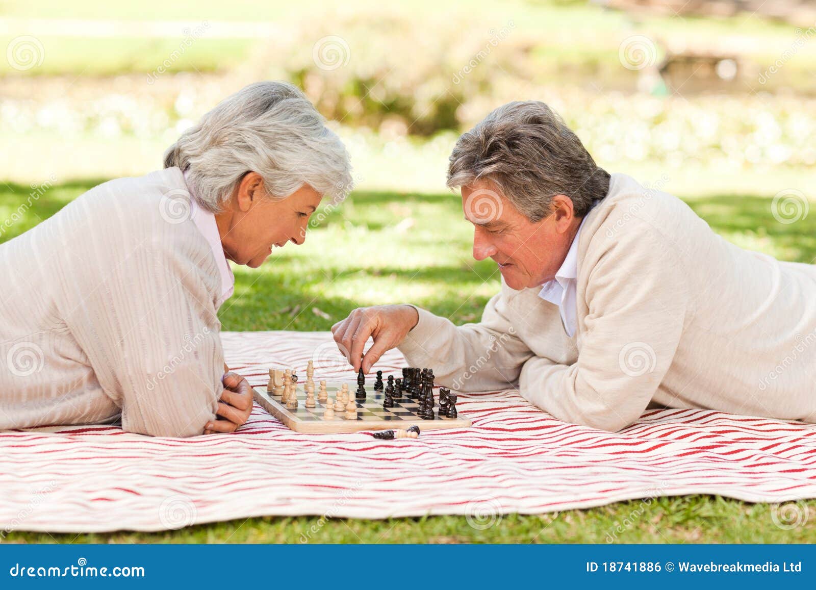 Elderly Couple Playing Chess Stock Photo - Image of male, couple: 18741886