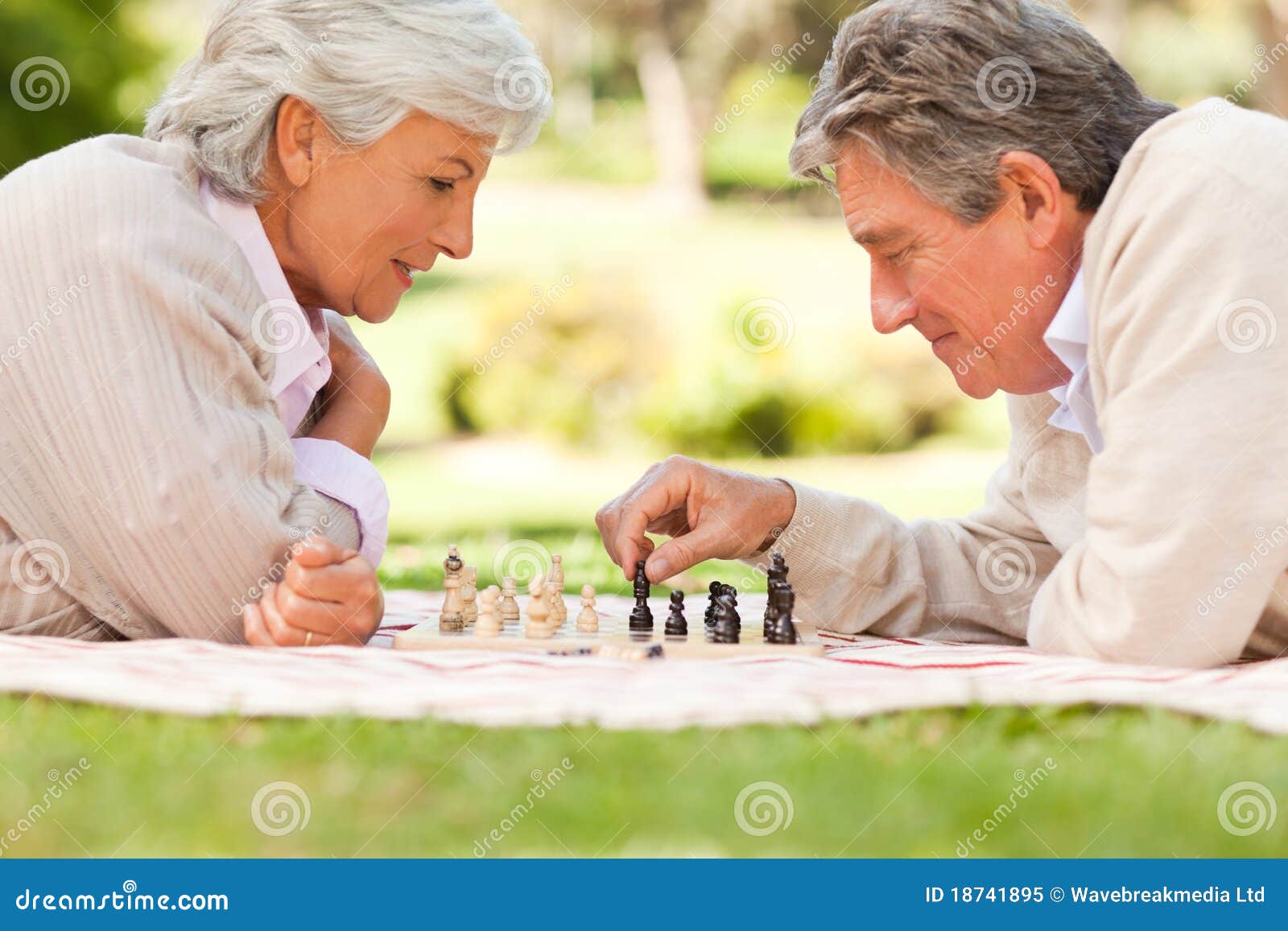 Elderly Couple Playing Chess Stock Image - Image of laughter, retired ...