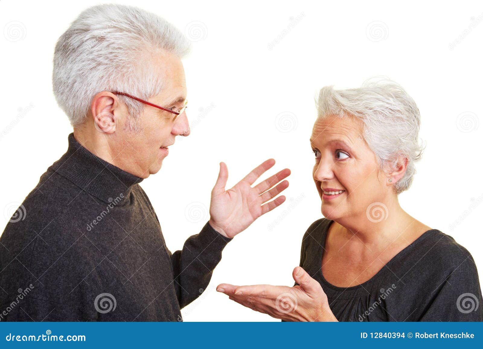 Elderly couple talking stock photo. Image of person, conflict - 12840394