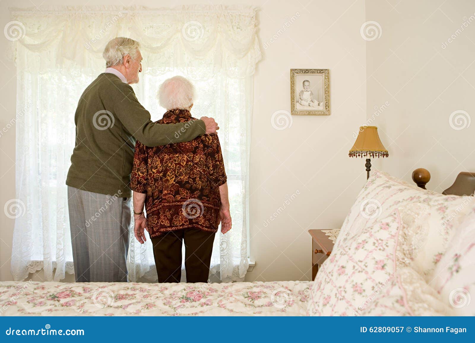 Elderly Couple in Their Bedroom Stock Image - Image of history ...