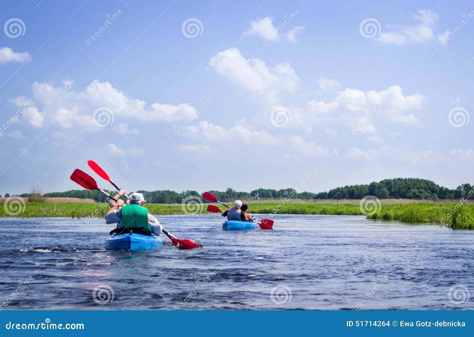 Elderly Couples Kayaking on River Stock Photo - Image of kayak, water ...