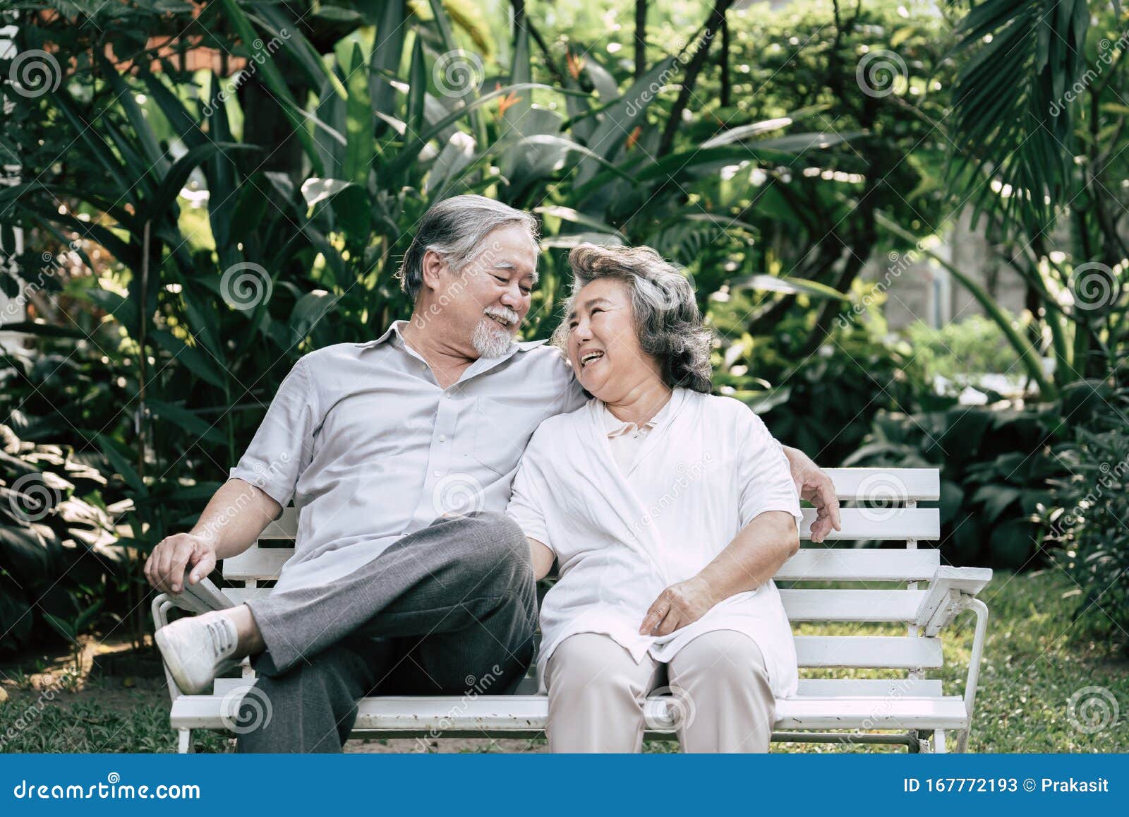 Elderly Couples Talking Together Stock Image - Image of lifestyle ...