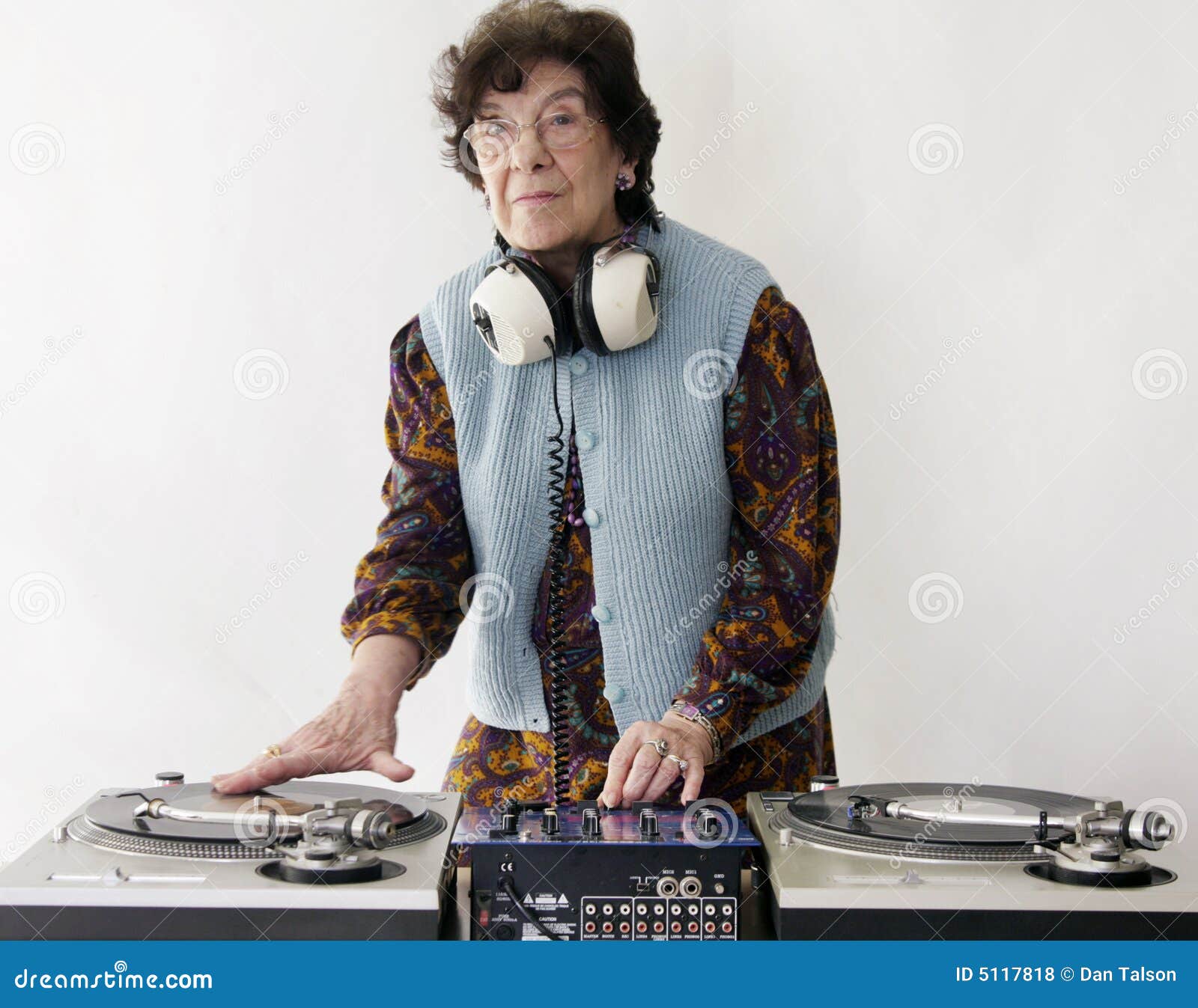 Elderly dj stock photo. Image of lively, lady, jockey - 5117818