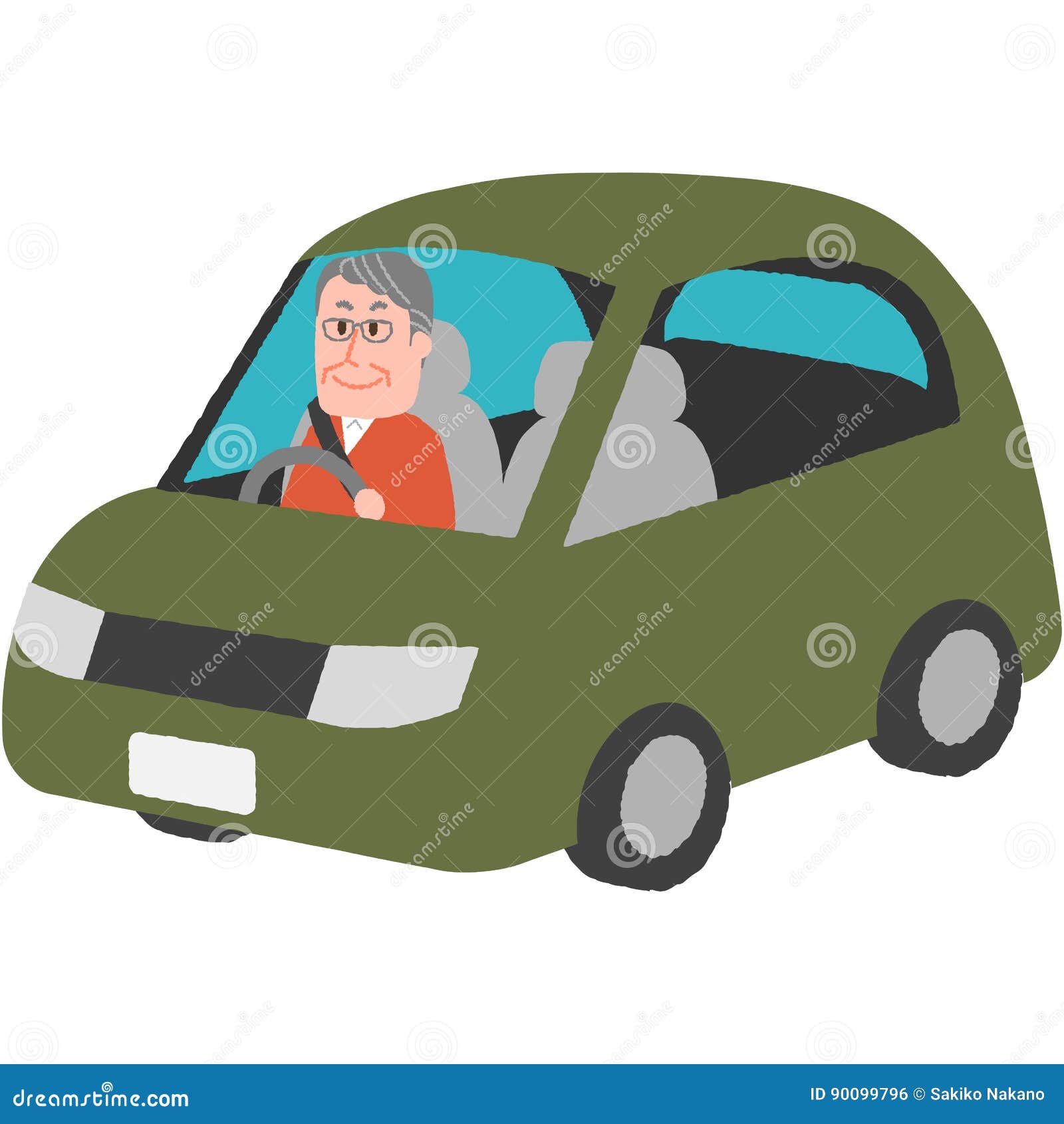 Elderly driver stock vector. Illustration of compact - 90099796