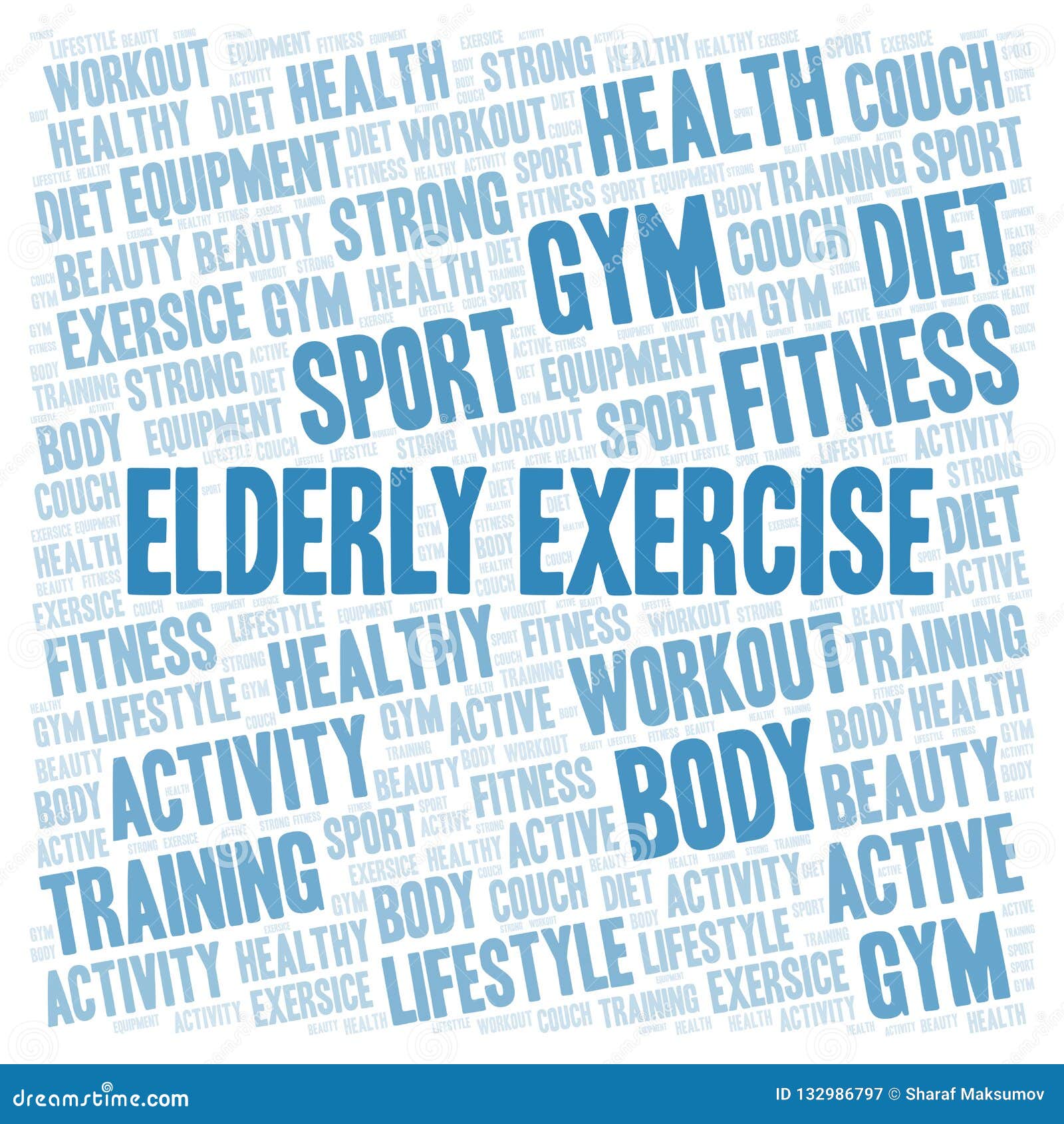 Elderly Exercise Word Cloud Stock Illustration - Illustration of fonts ...