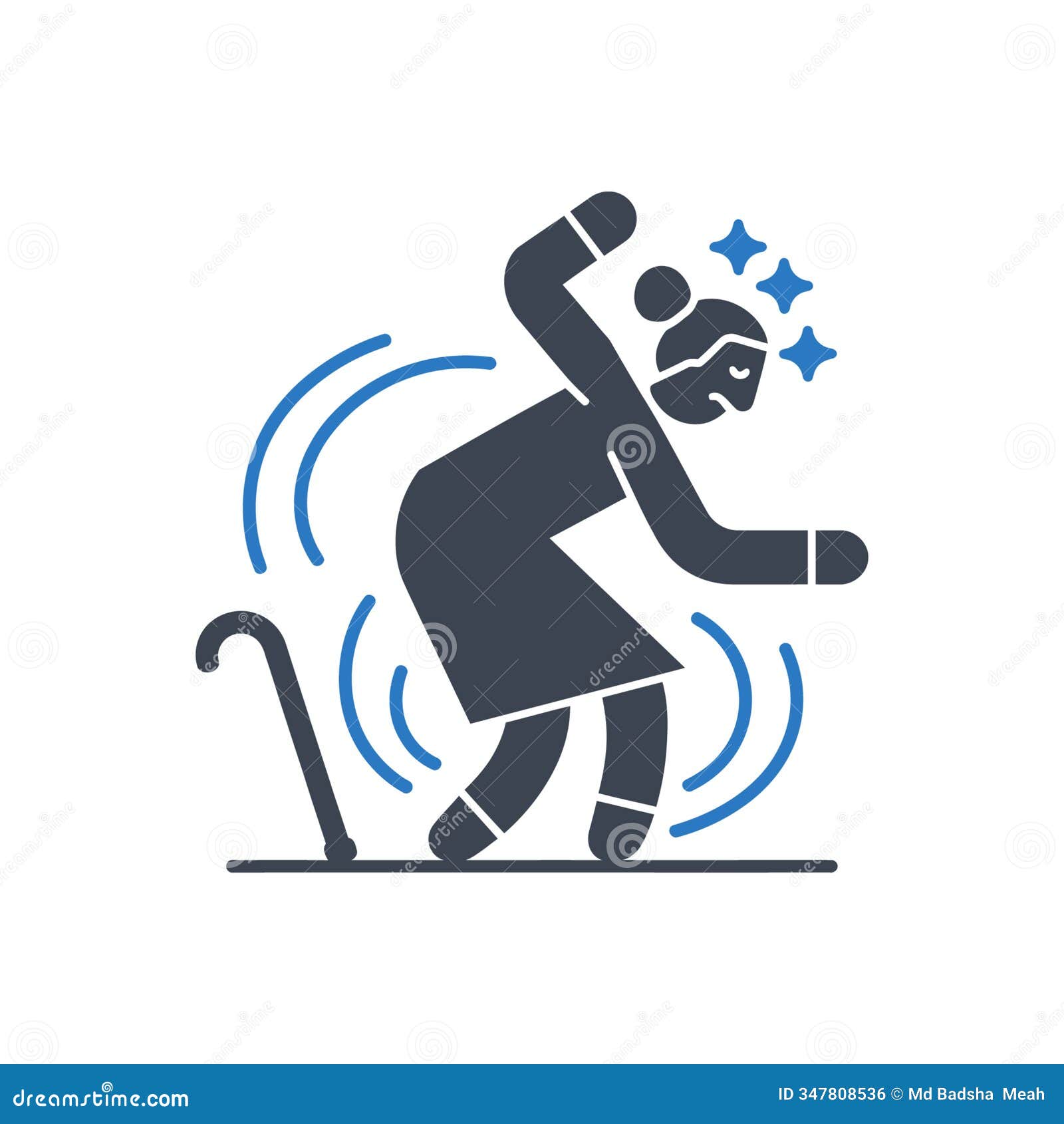 Elderly Man Falling Down On The Floor, Retired Person Falling With ...