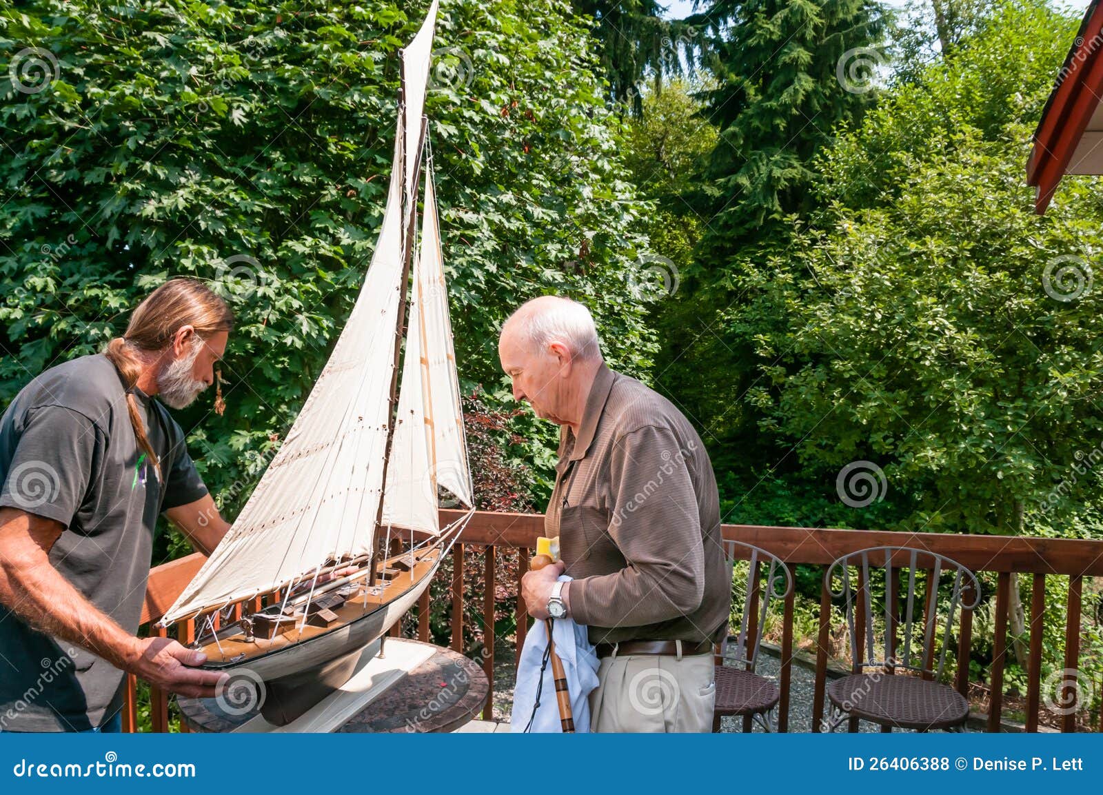 Elderly Father and Son Working Together Stock Photo - Image of ...