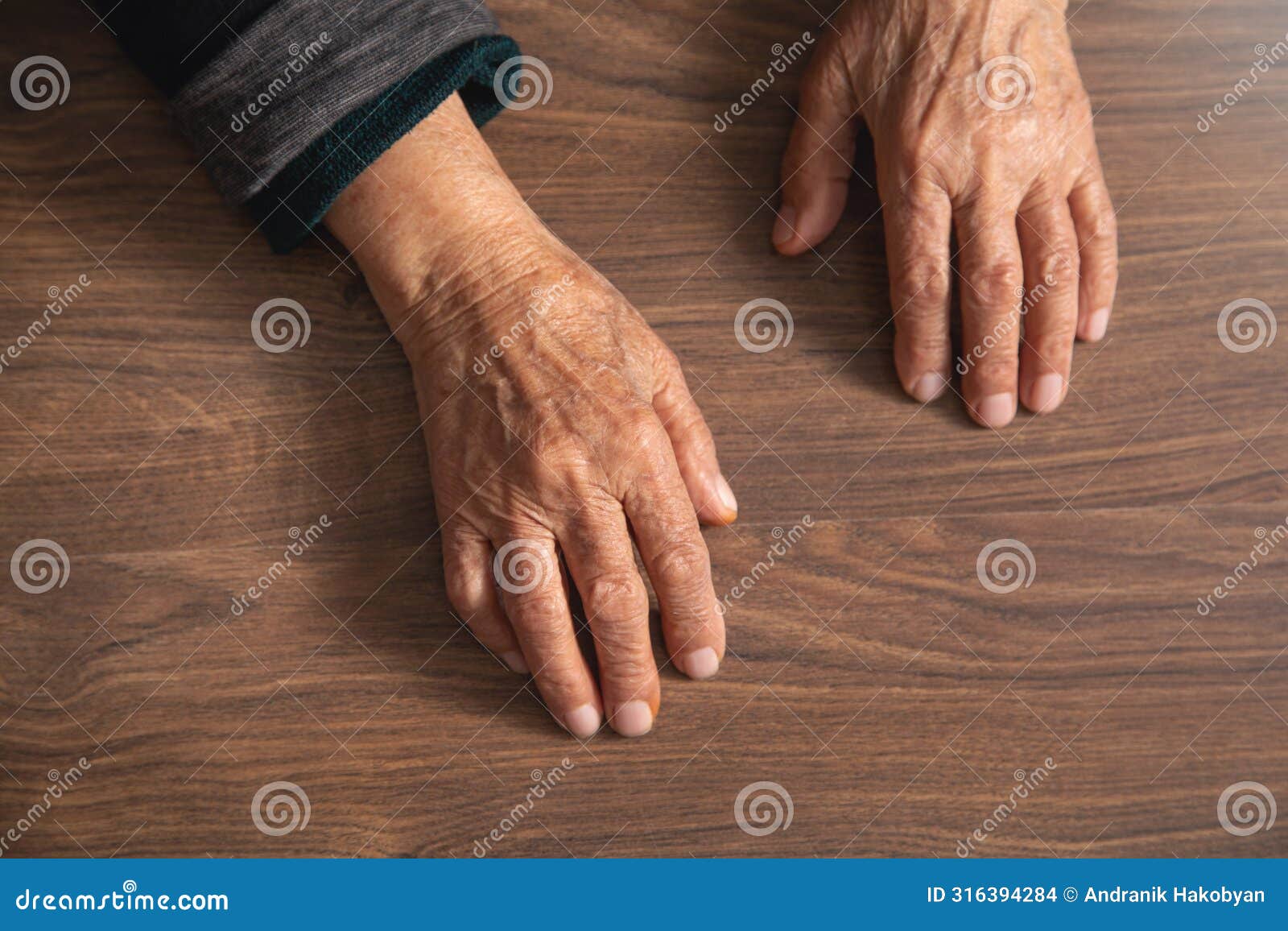 Elderly Female Hand on the Table Stock Photo - Image of aging, skin ...
