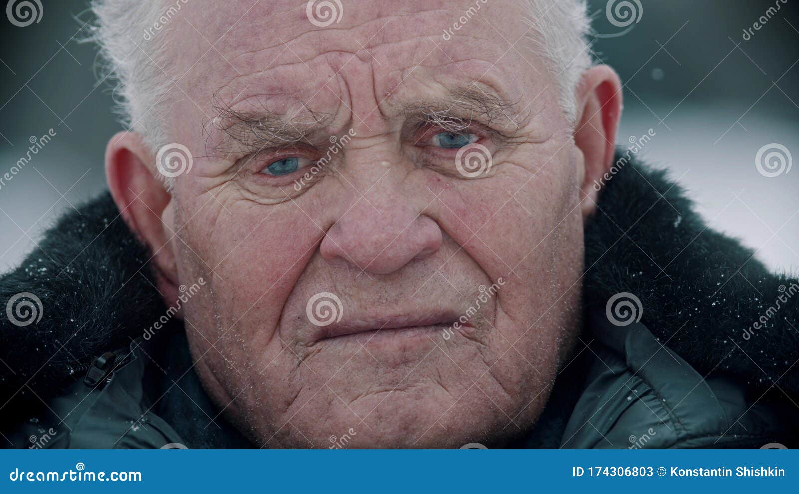 Elderly Grandfather - Sad Old Grandfather Looking in the Camera Stock ...