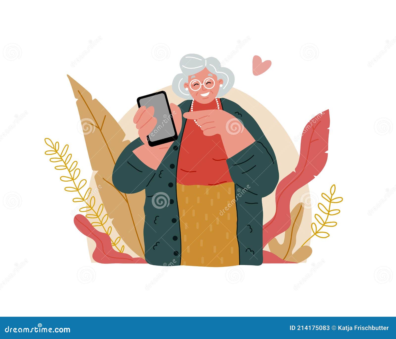 An Elderly Grandmother is Holding a Cell Phone.Senior People Using ... An Elderly Grandmother is Holding a Cell Phone.Senior People Using ...
