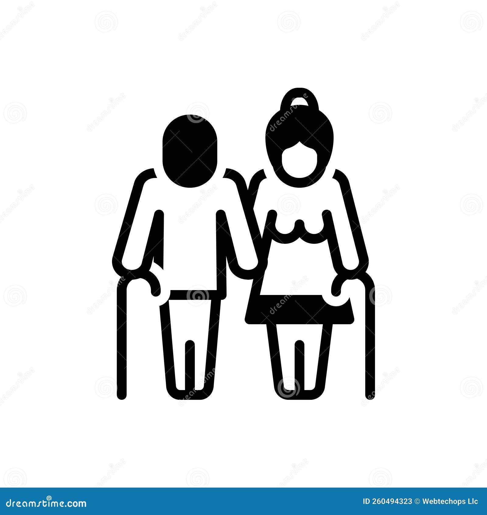 Black Solid Icon for Elderly, Ages and Old Stock Vector - Illustration ...