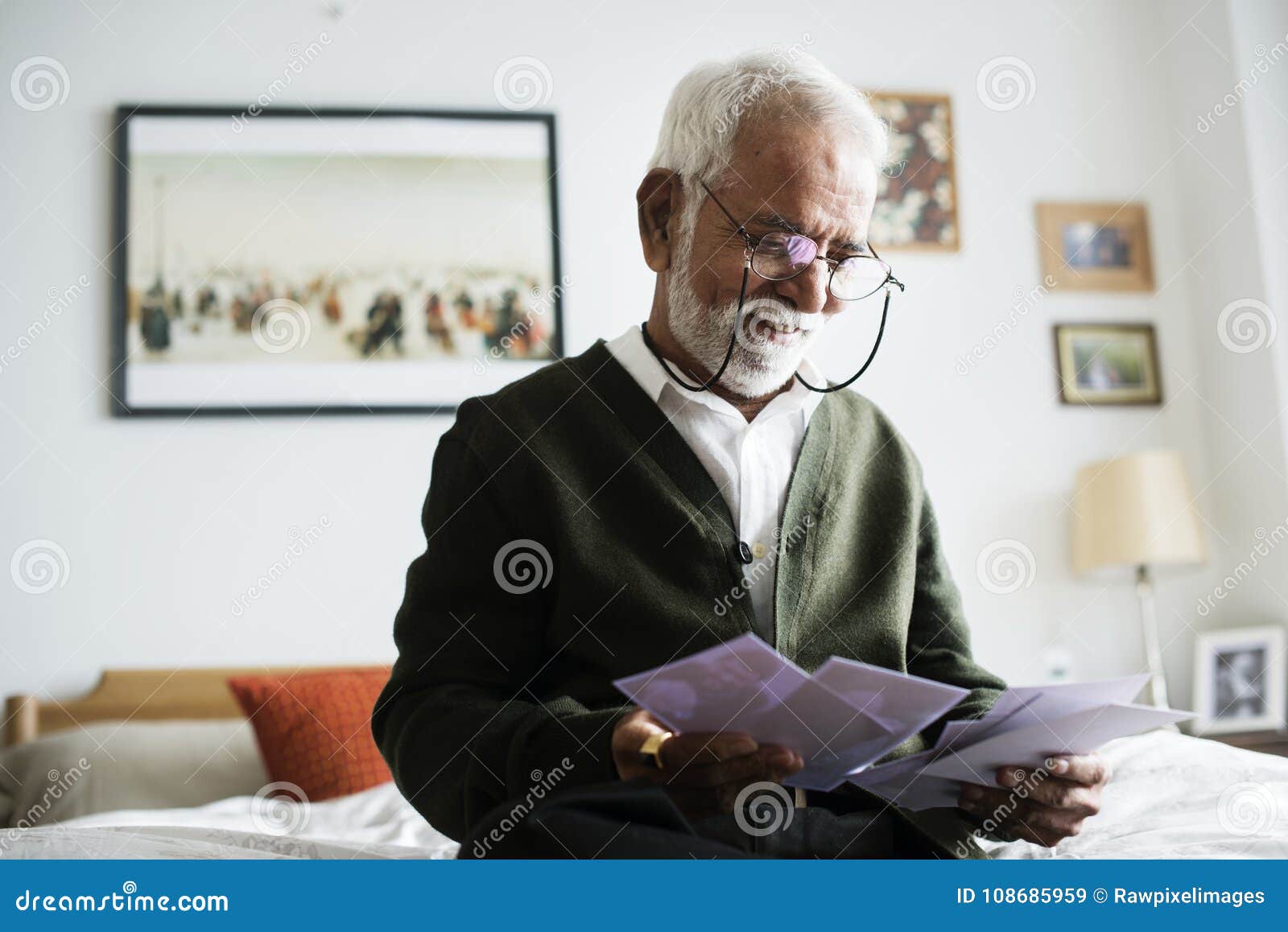 An Elderly Indian Man at the Retirement House Stock Image - Image of ...
