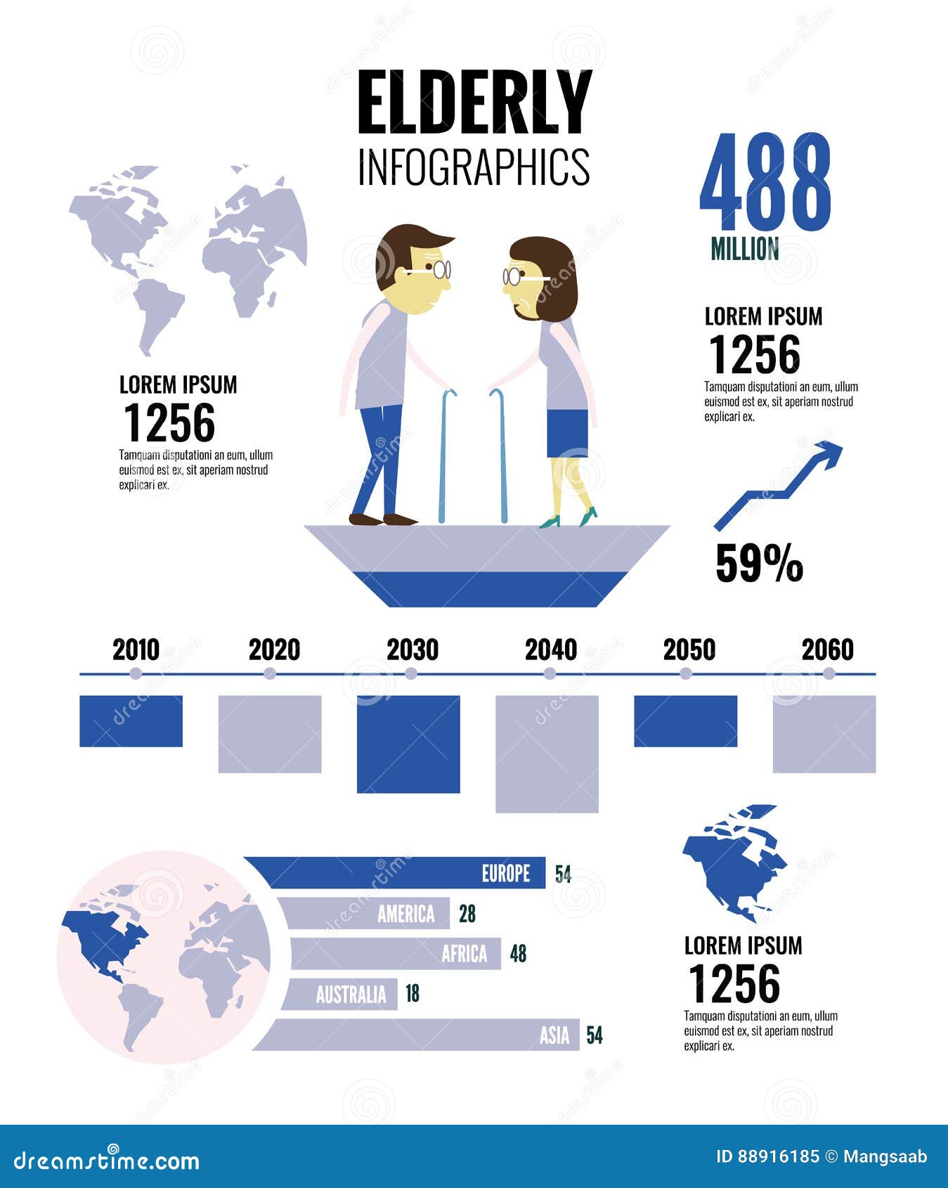 Elderly infographics. stock vector. Illustration of business - 88916185