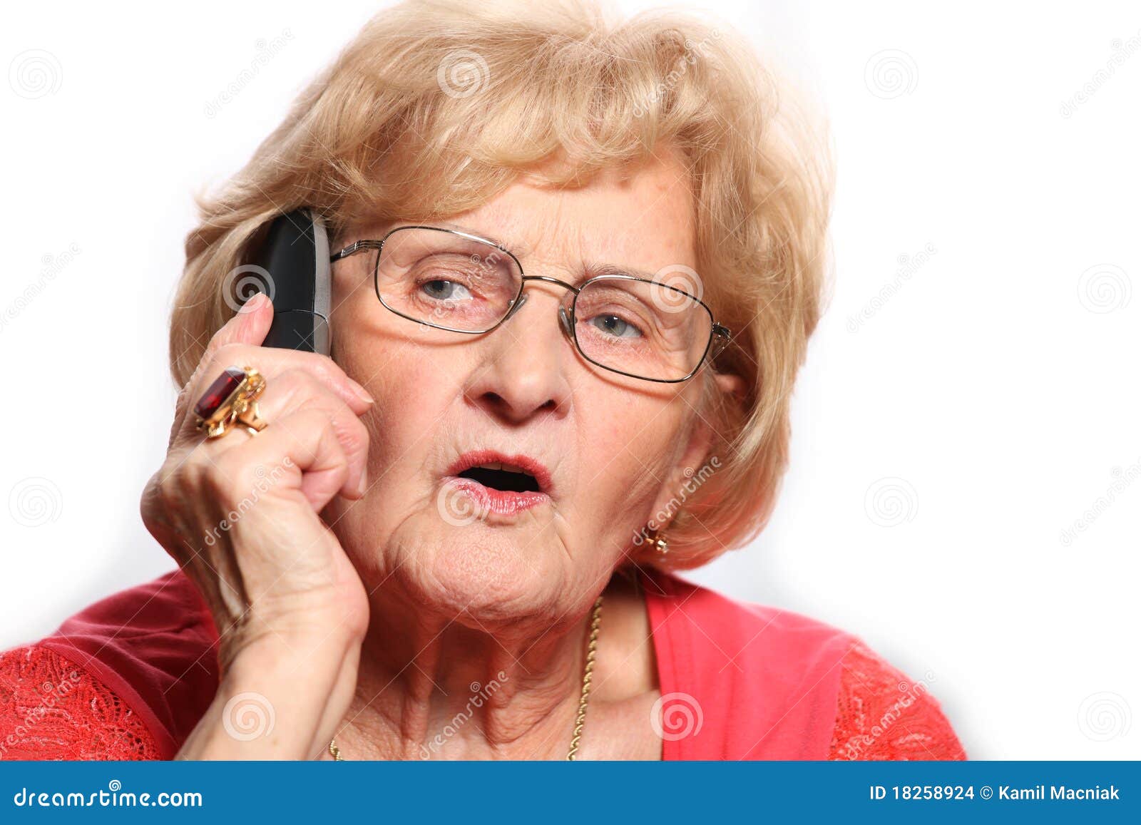 Elderly lady on the phone stock photo. Image of healthy - 18258924