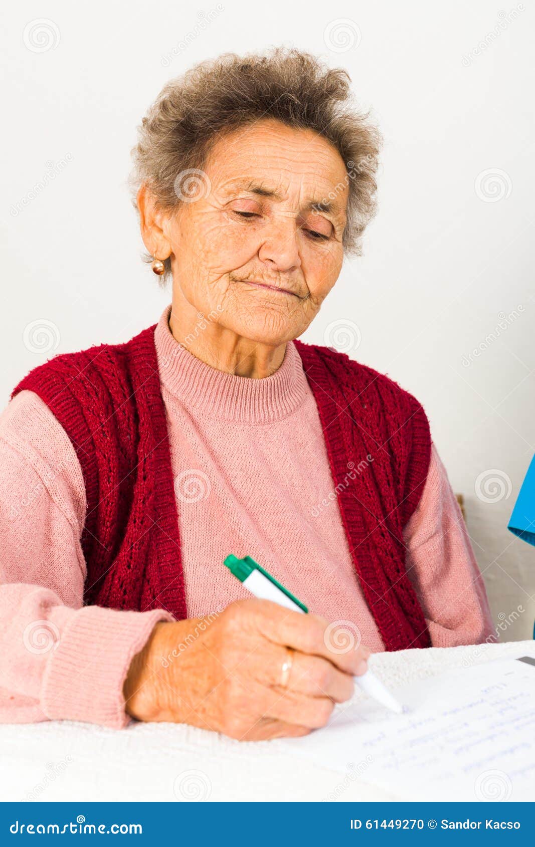Elderly Lady Signing Contract Stock Photo - Image of appoint, care ...