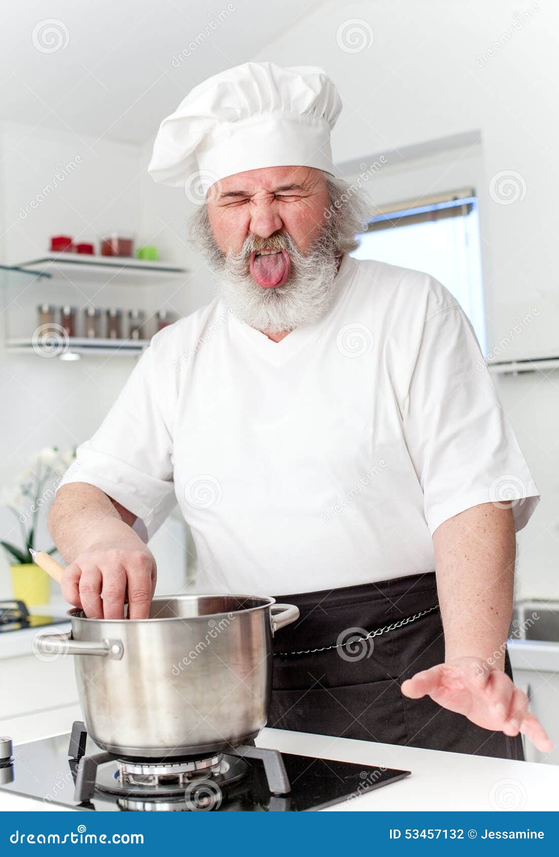 Elderly Male Chef in Kithen Stock Photo - Image of hobby, kitchen: 53457132