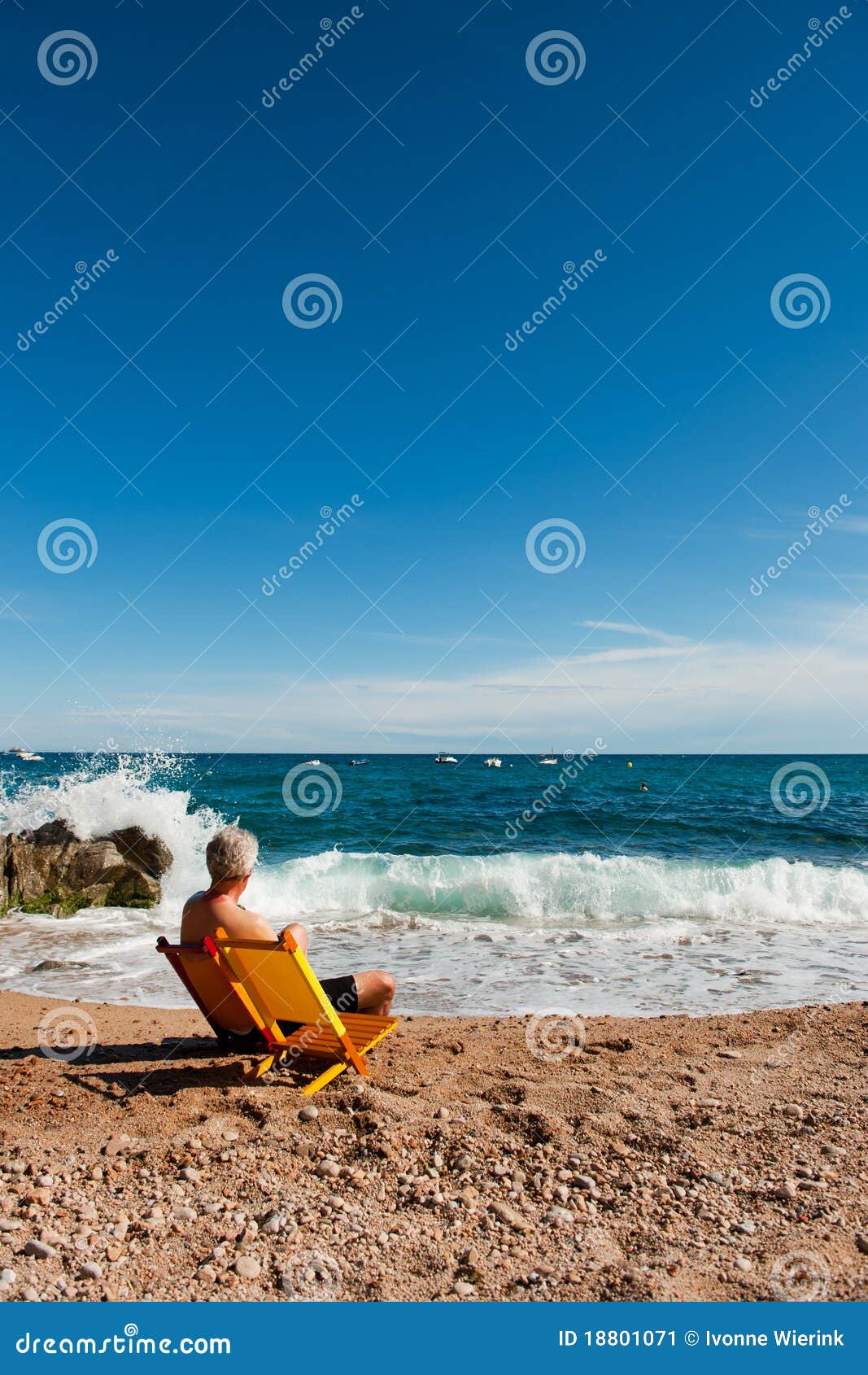 Elderly man at the beach stock image. Image of tranquil - 18801071