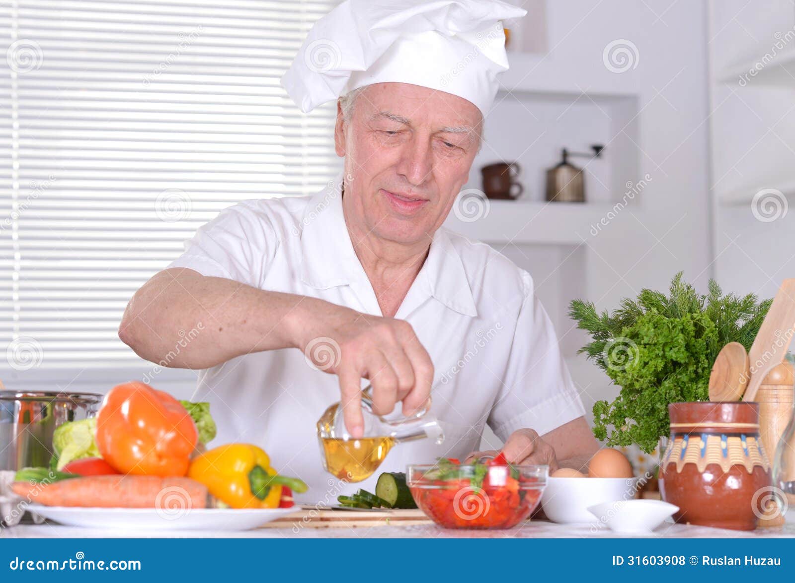 Elderly man chef stock photo. Image of food, health, elderly - 31603908
