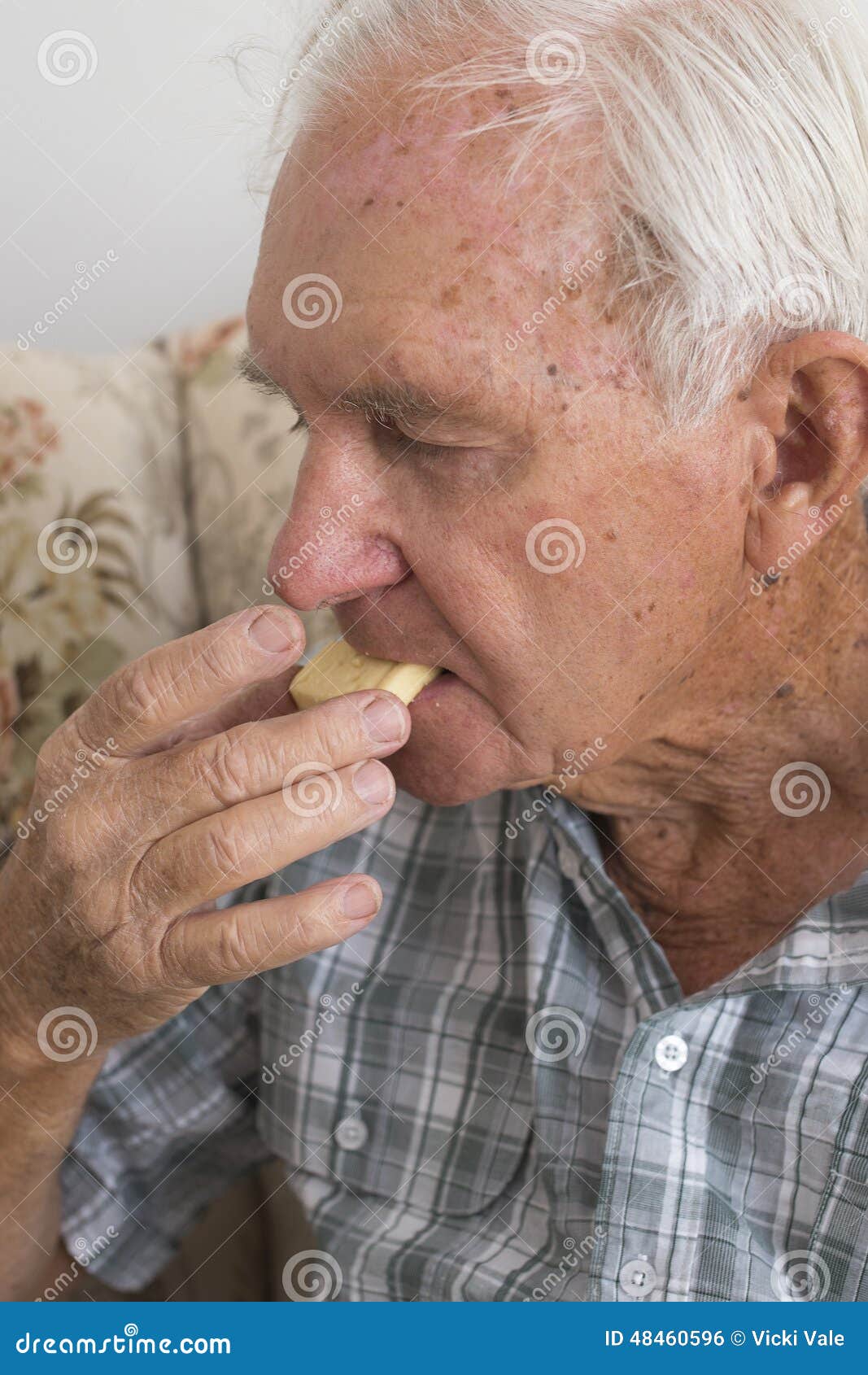 Elderly Man Eating Shortbread. Stock Photo - Image of food, crsip: 48460596