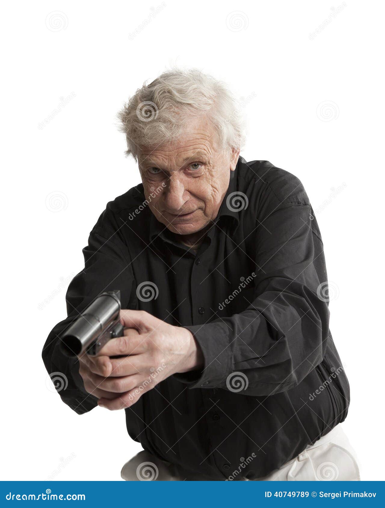 Elderly man with gun stock image. Image of executive - 40749789