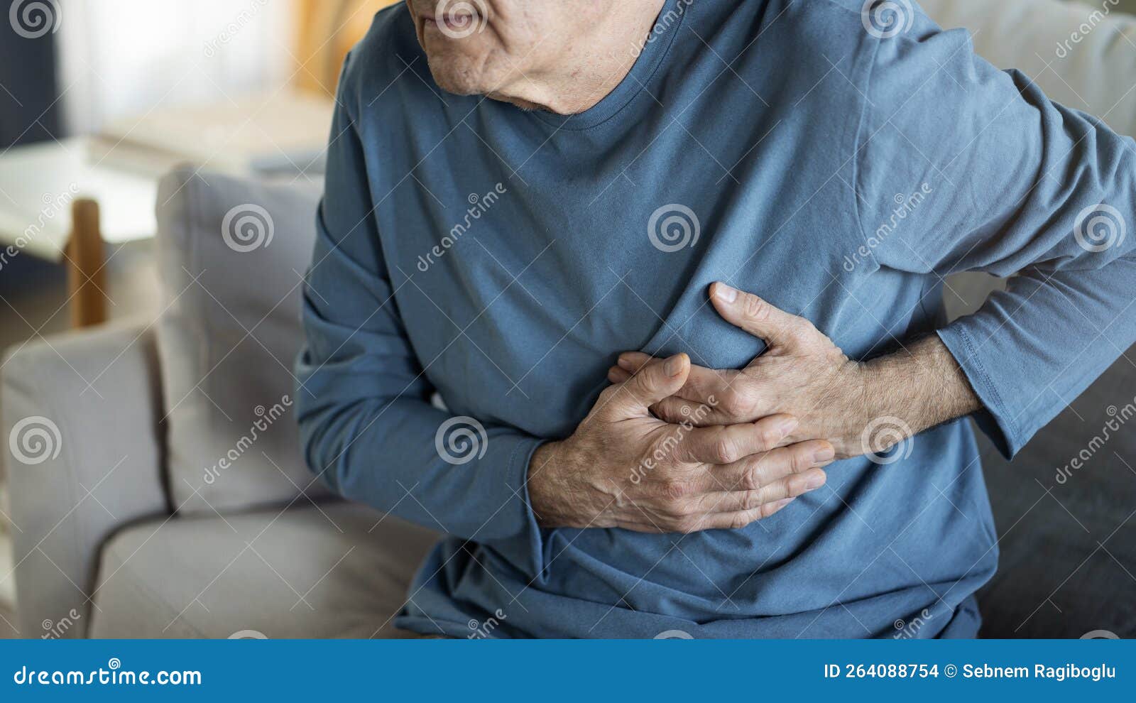 An Elderly Man with Heart Problems Stock Photo - Image of mature ...